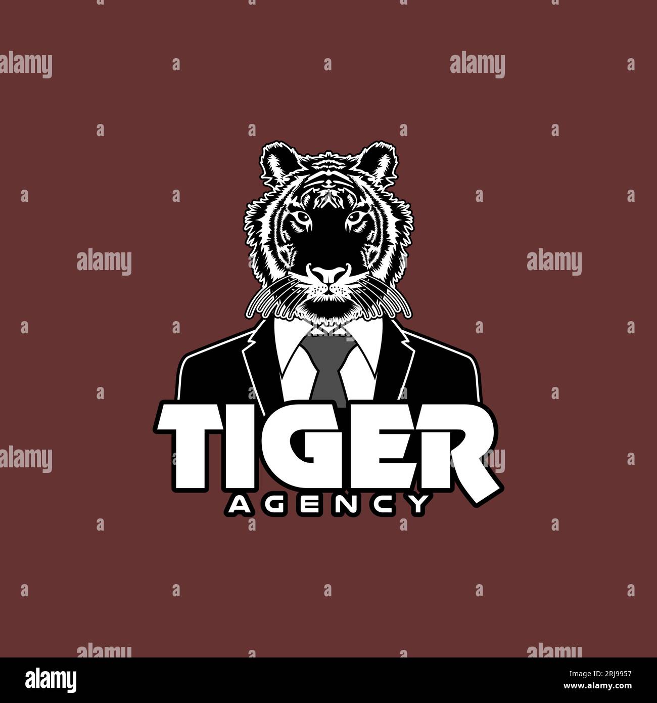 Tiger Businessman, Tiger Wearing Tuxedo Suit Tie for Company Logo ...