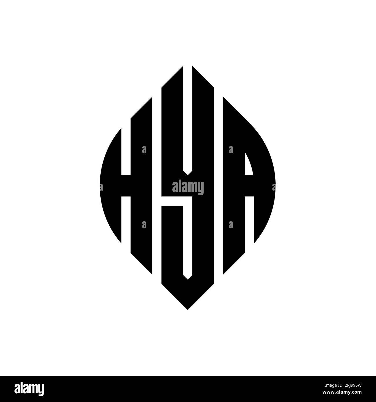 HYA circle letter logo design with circle and ellipse shape. HYA ...