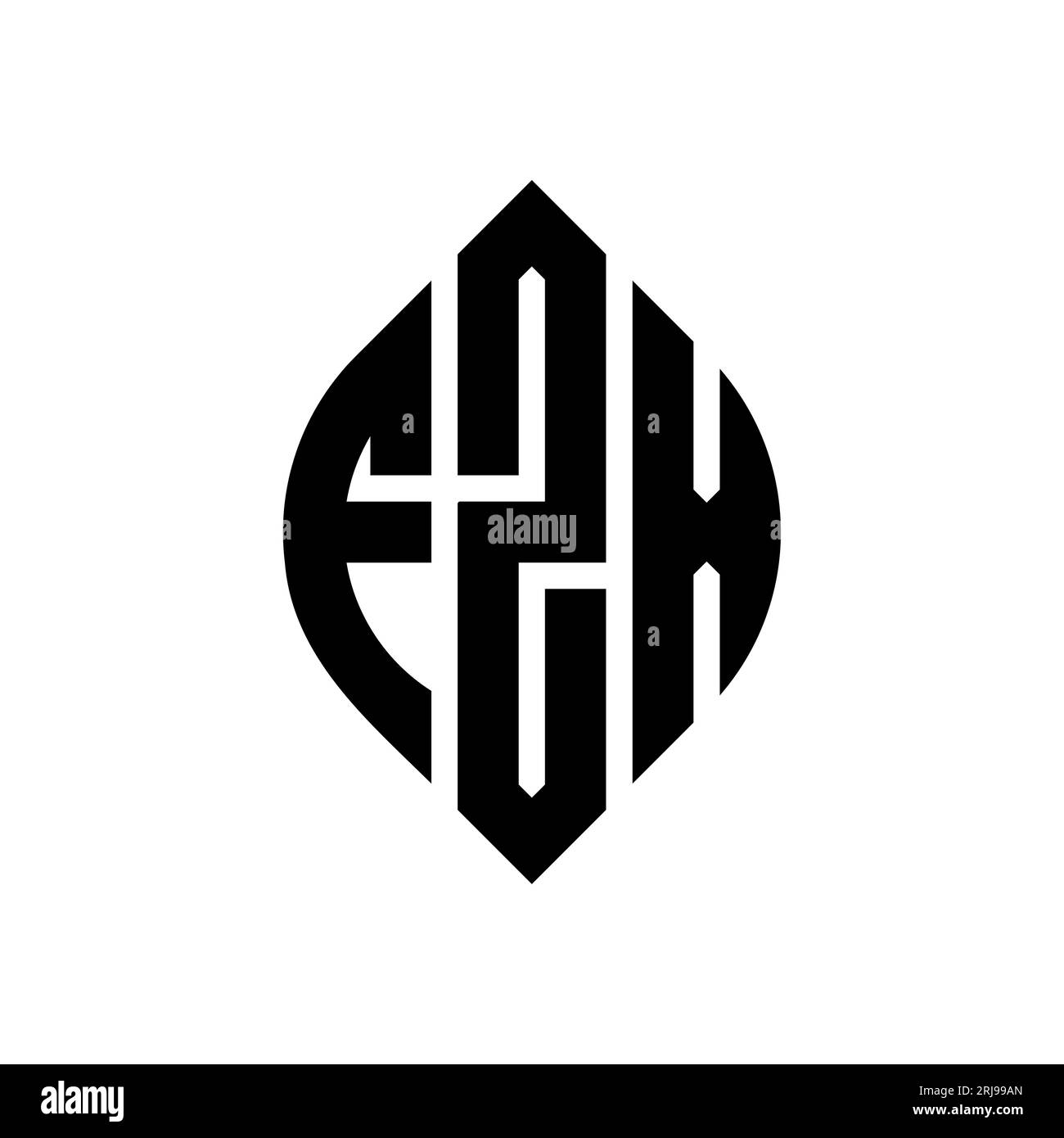 FZX circle letter logo design with circle and ellipse shape. FZX ...