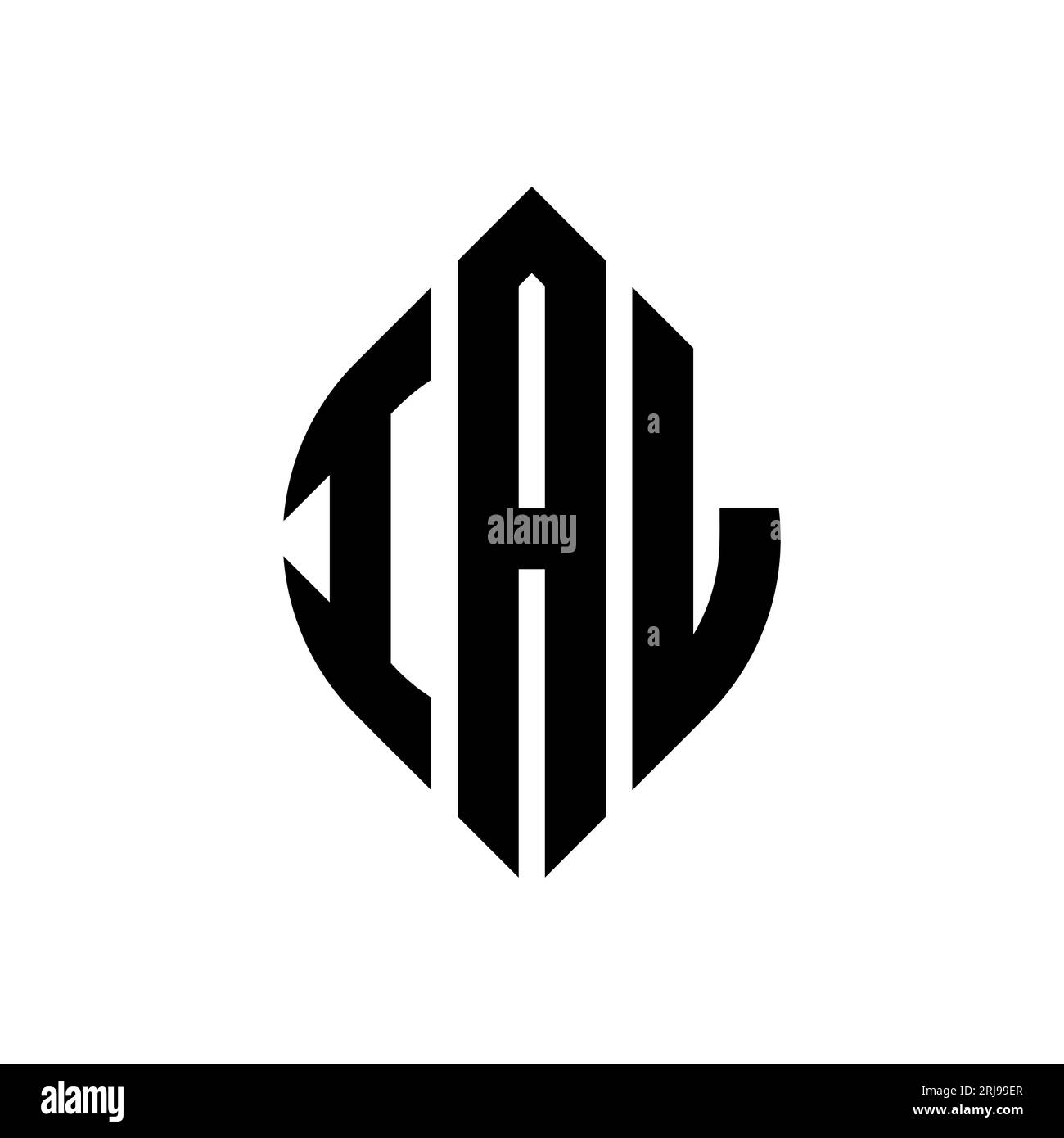 IAL circle letter logo design with circle and ellipse shape. IAL ...