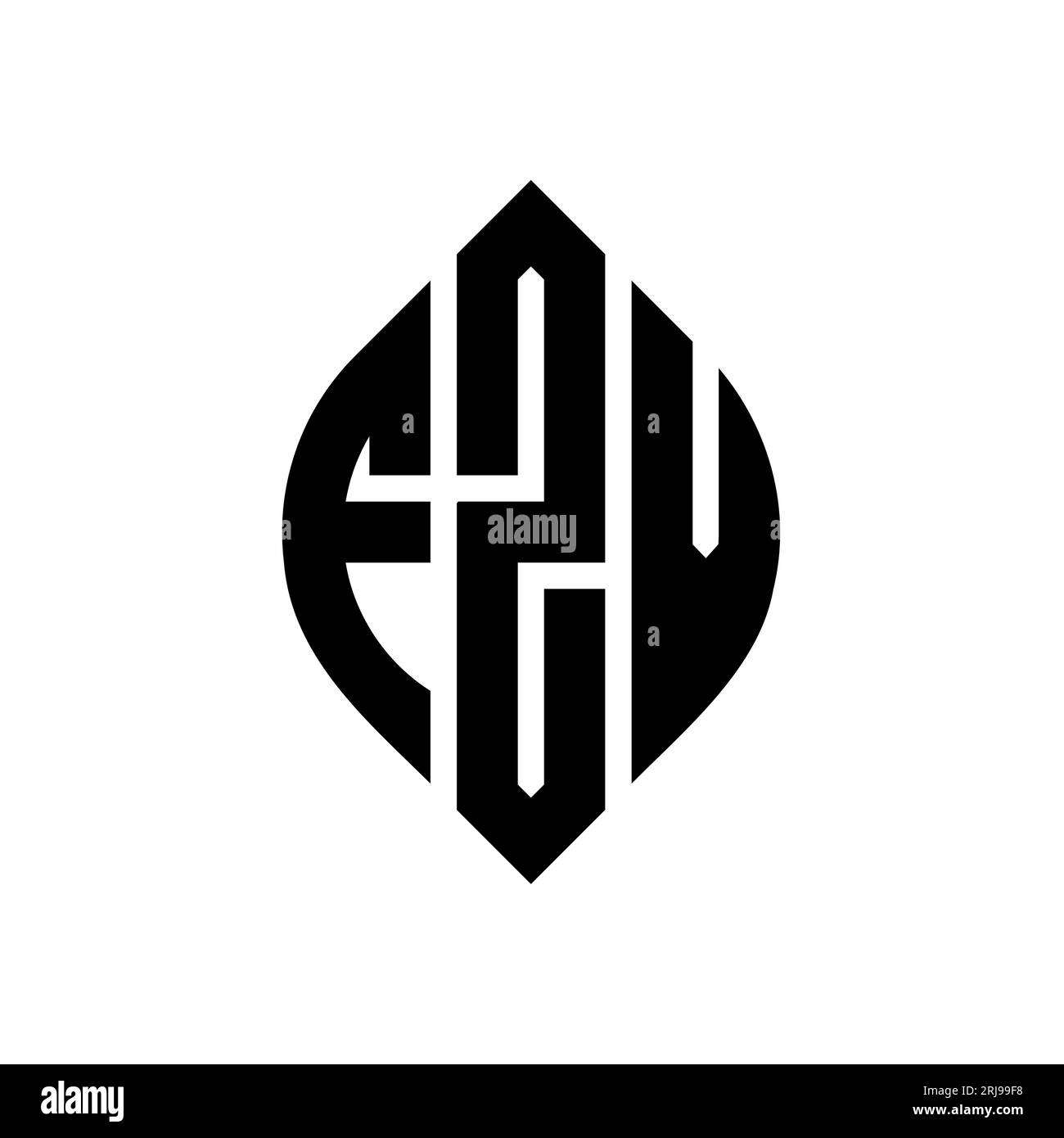 FZV circle letter logo design with circle and ellipse shape. FZV ...