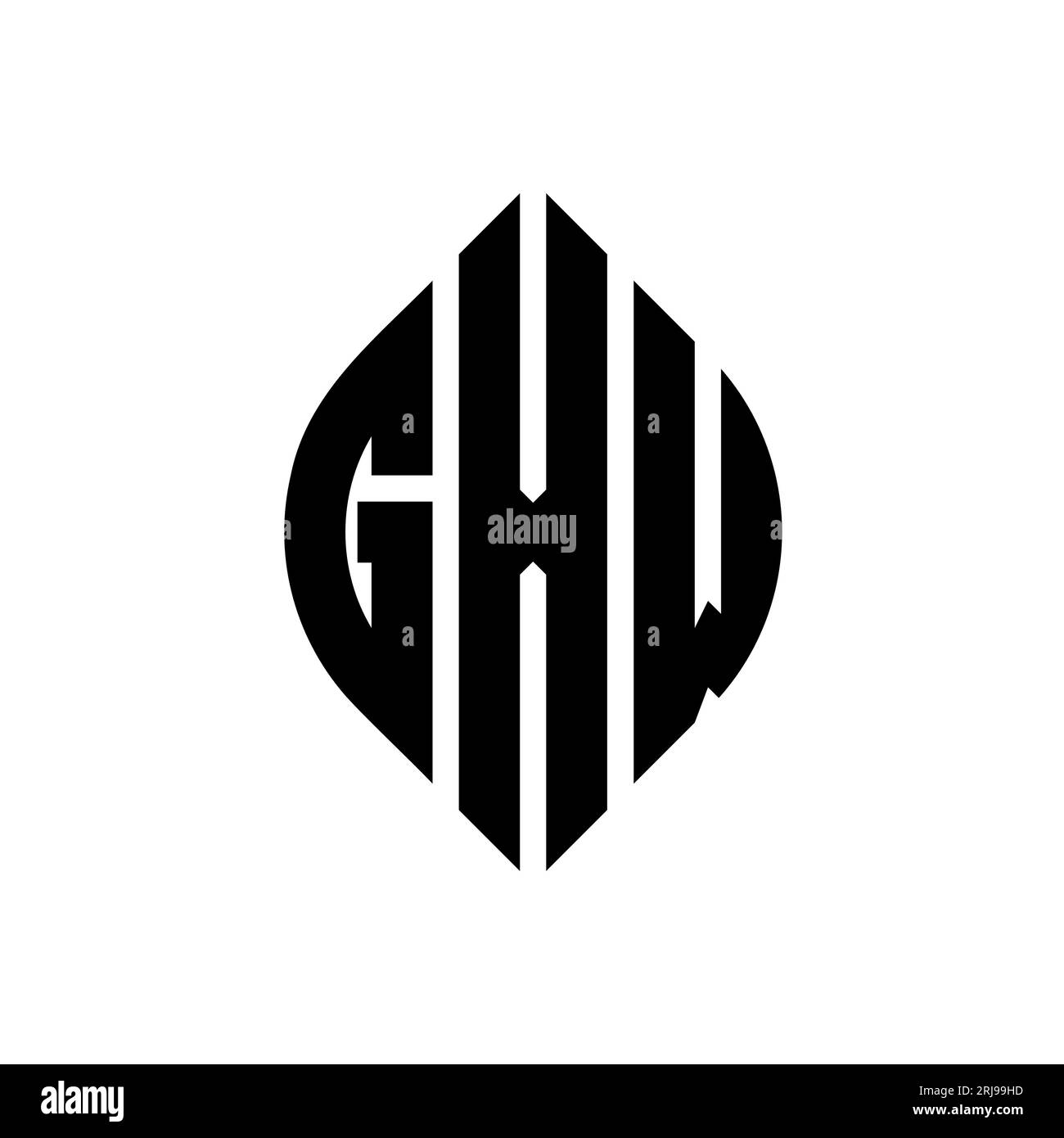 GXW circle letter logo design with circle and ellipse shape. GXW ...