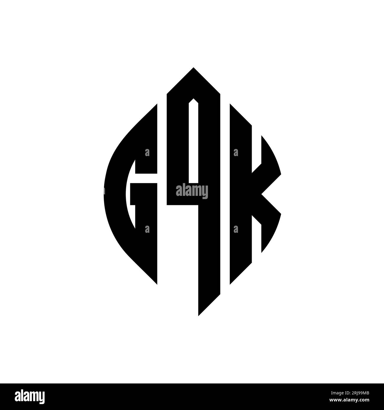GQK circle letter logo design with circle and ellipse shape. GQK ...