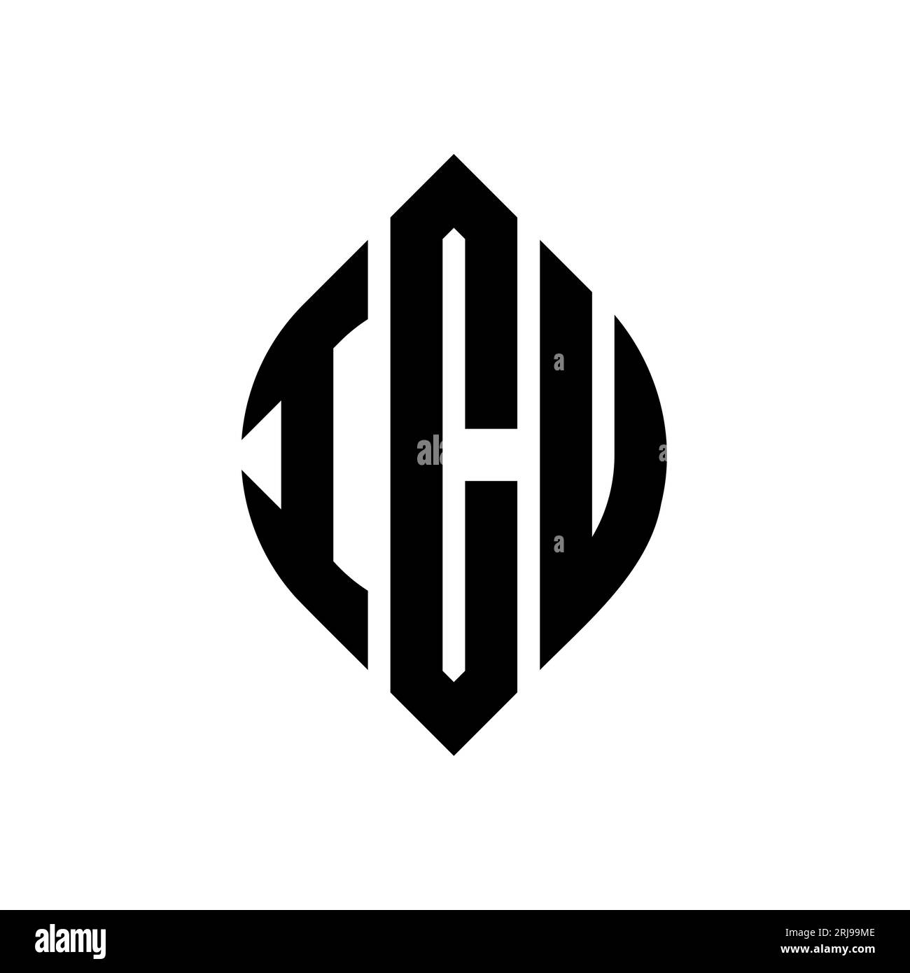 ICU circle letter logo design with circle and ellipse shape. ICU ...