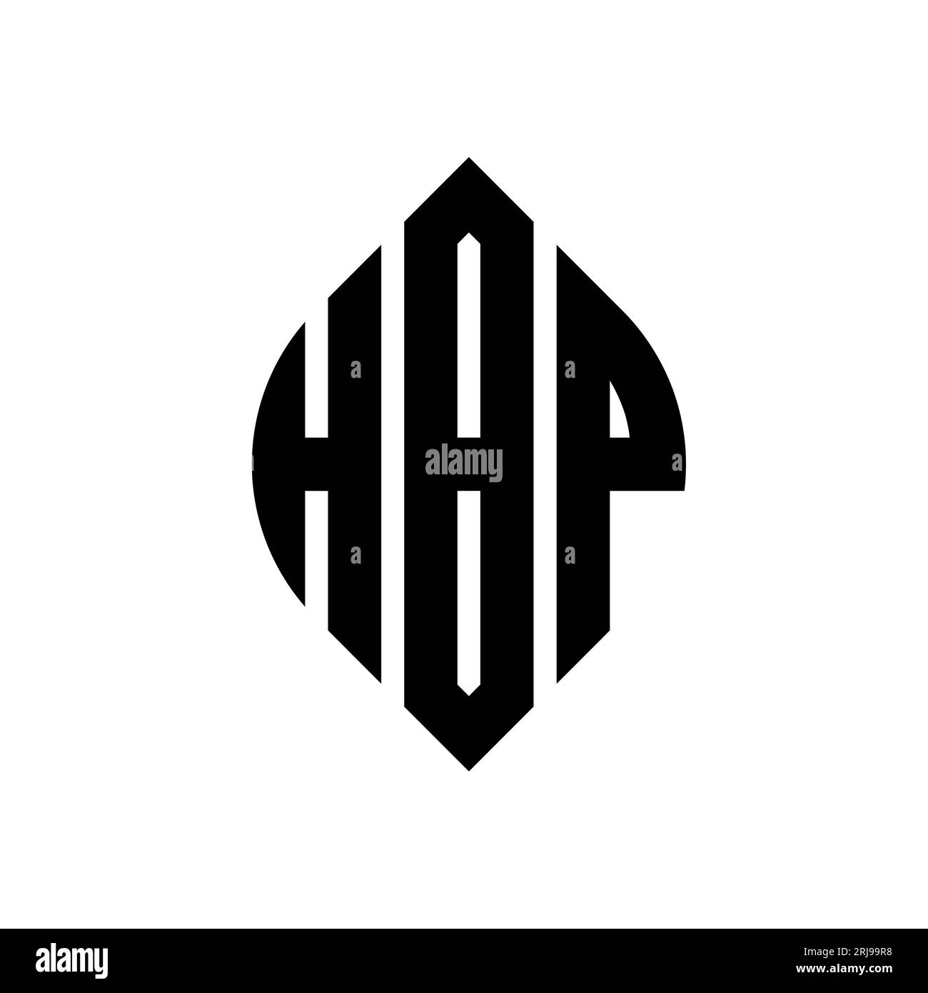 HBP circle letter logo design with circle and ellipse shape. HBP ...