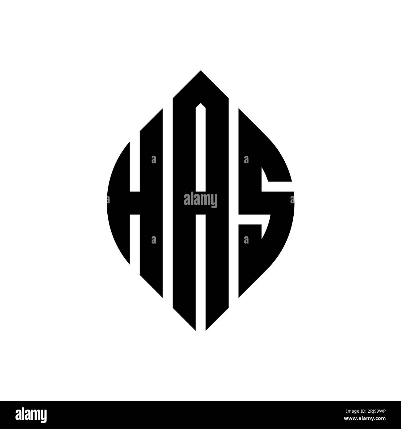 HAS circle letter logo design with circle and ellipse shape. HAS ...