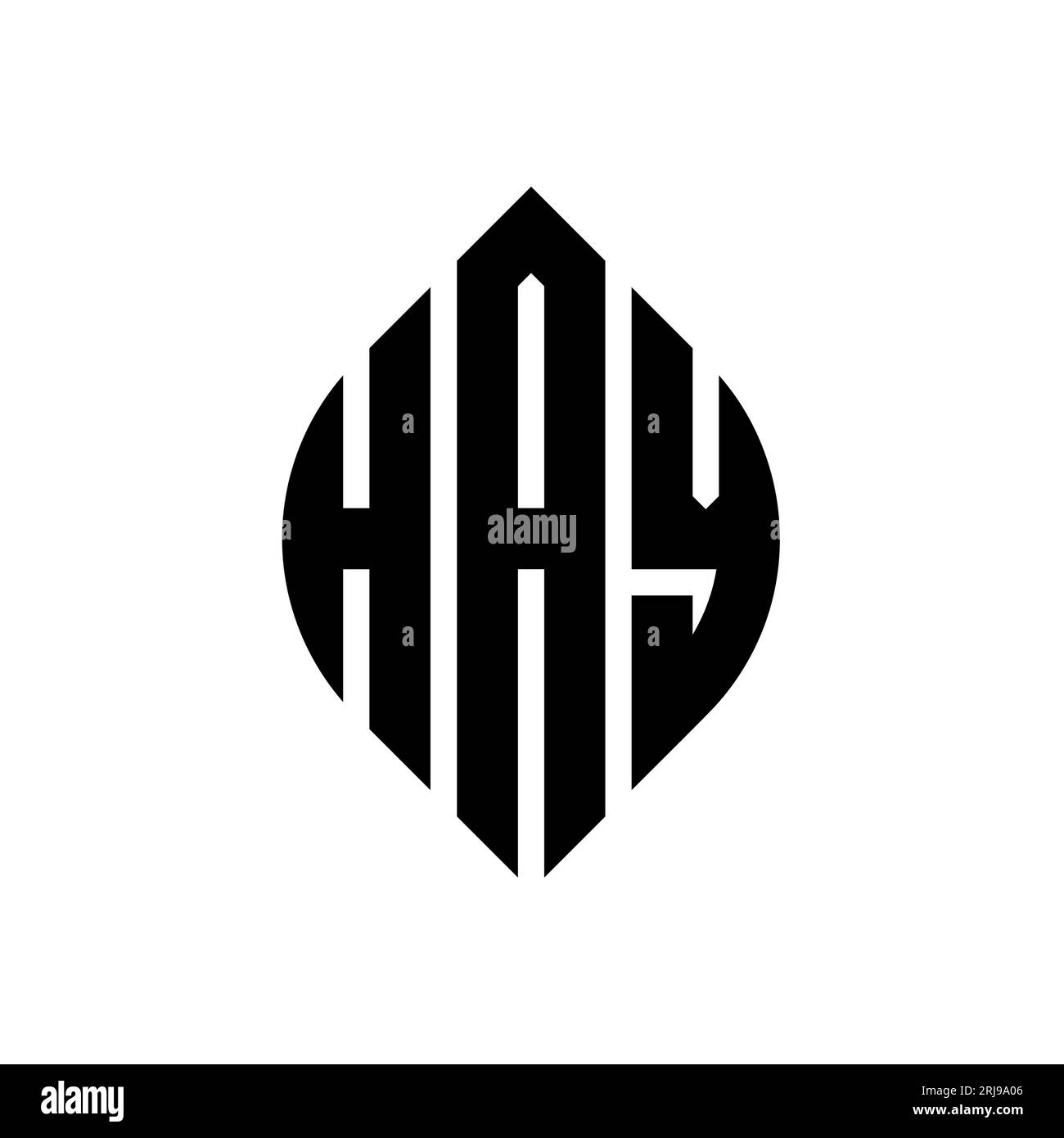 HAY circle letter logo design with circle and ellipse shape. HAY ...