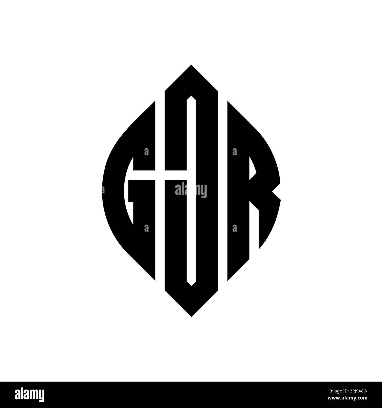 GJR circle letter logo design with circle and ellipse shape. GJR ...