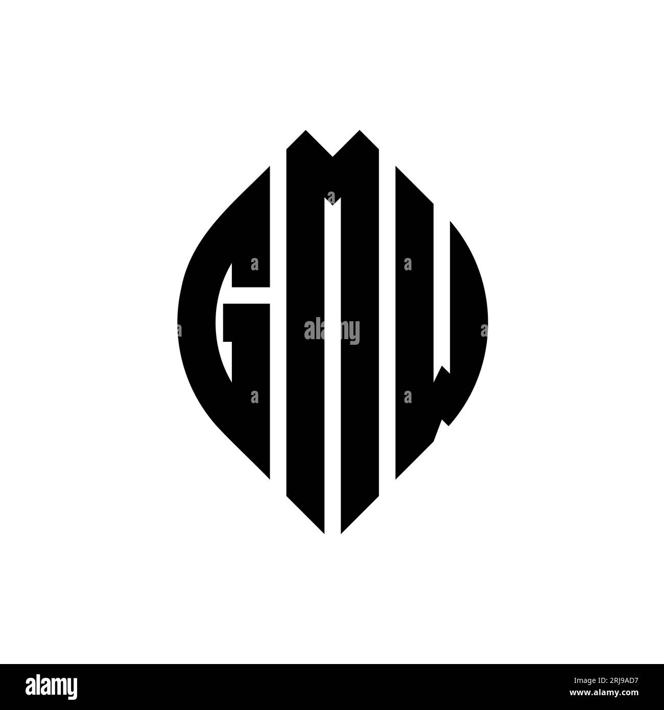 GMW circle letter logo design with circle and ellipse shape. GMW ...