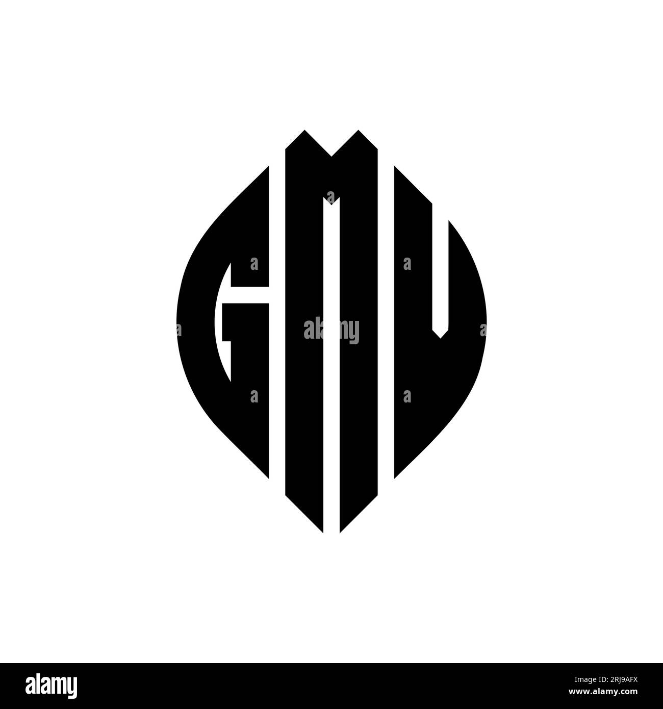 GMV circle letter logo design with circle and ellipse shape. GMV ellipse letters with ...
