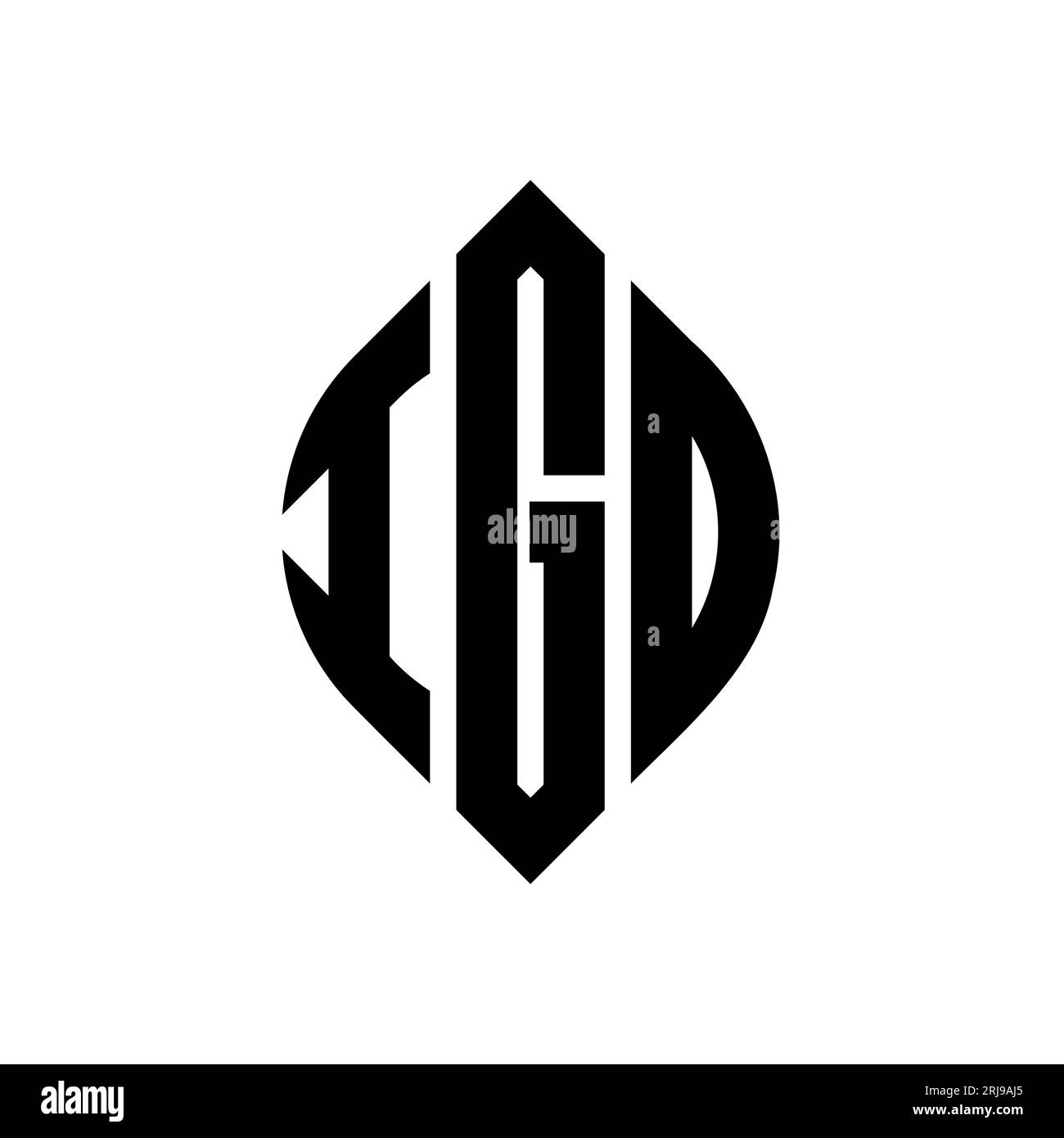 IGD circle letter logo design with circle and ellipse shape. IGD ...