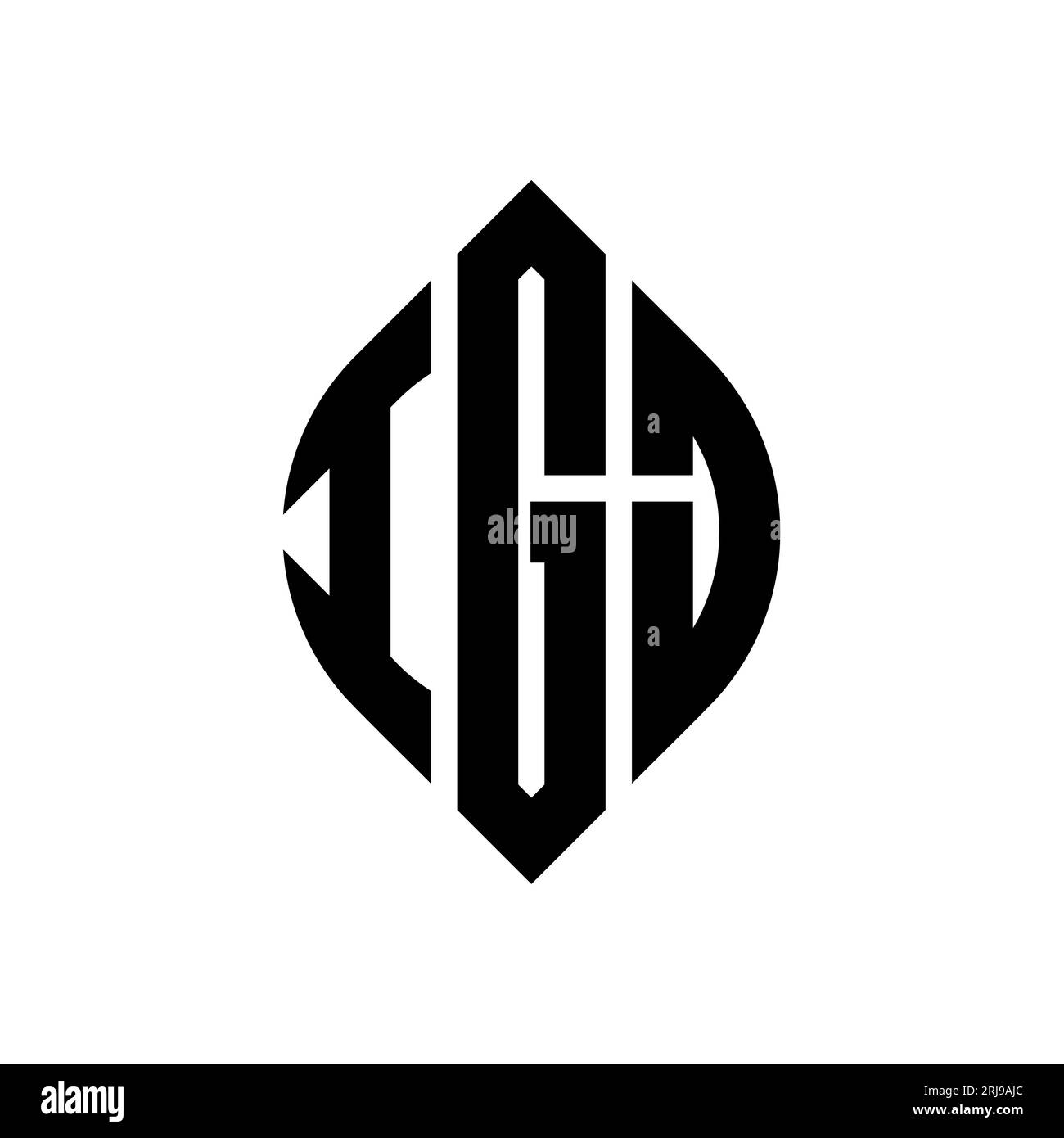 IGJ circle letter logo design with circle and ellipse shape. IGJ ...