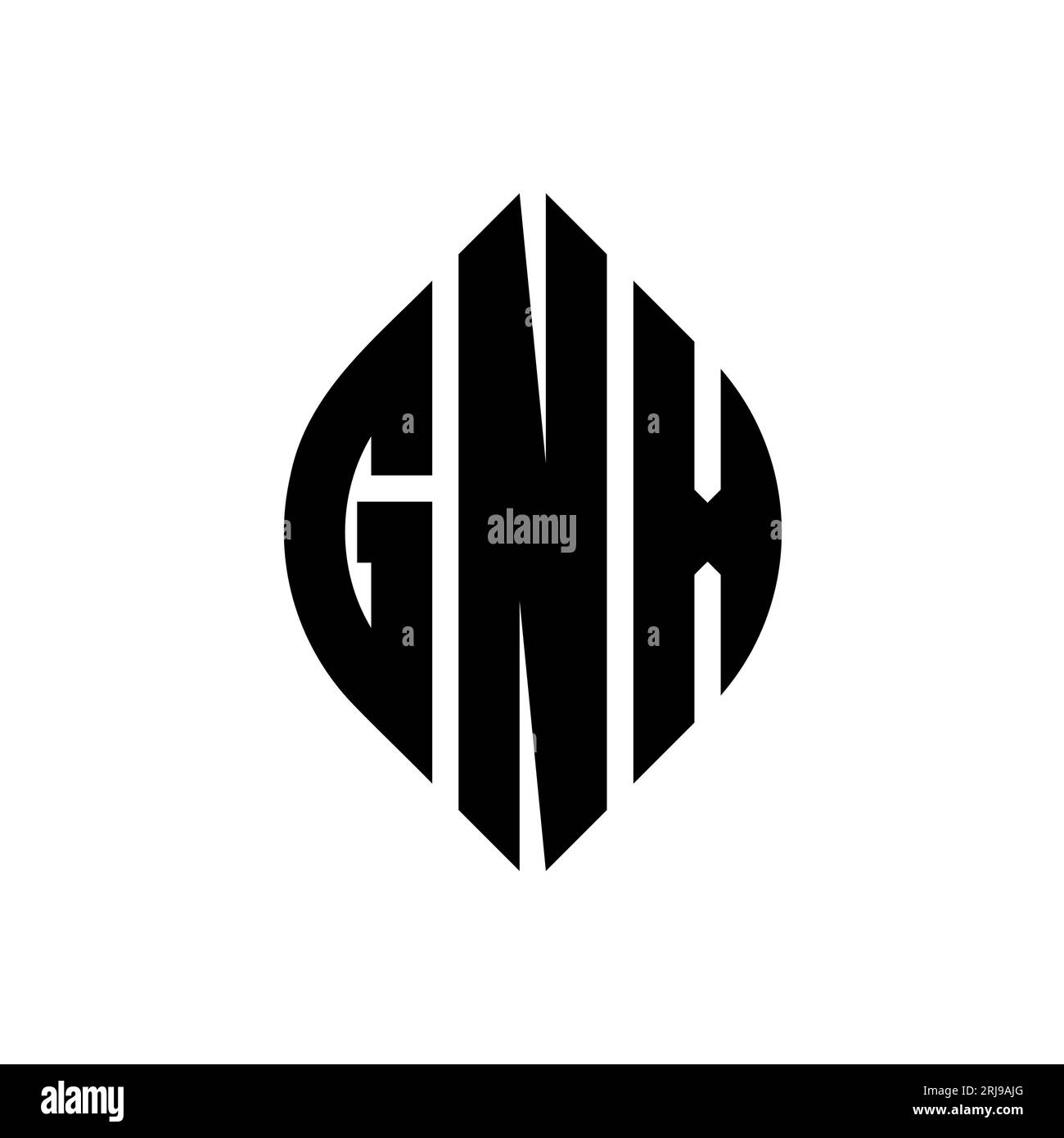 GNX circle letter logo design with circle and ellipse shape. GNX ellipse letters with ...