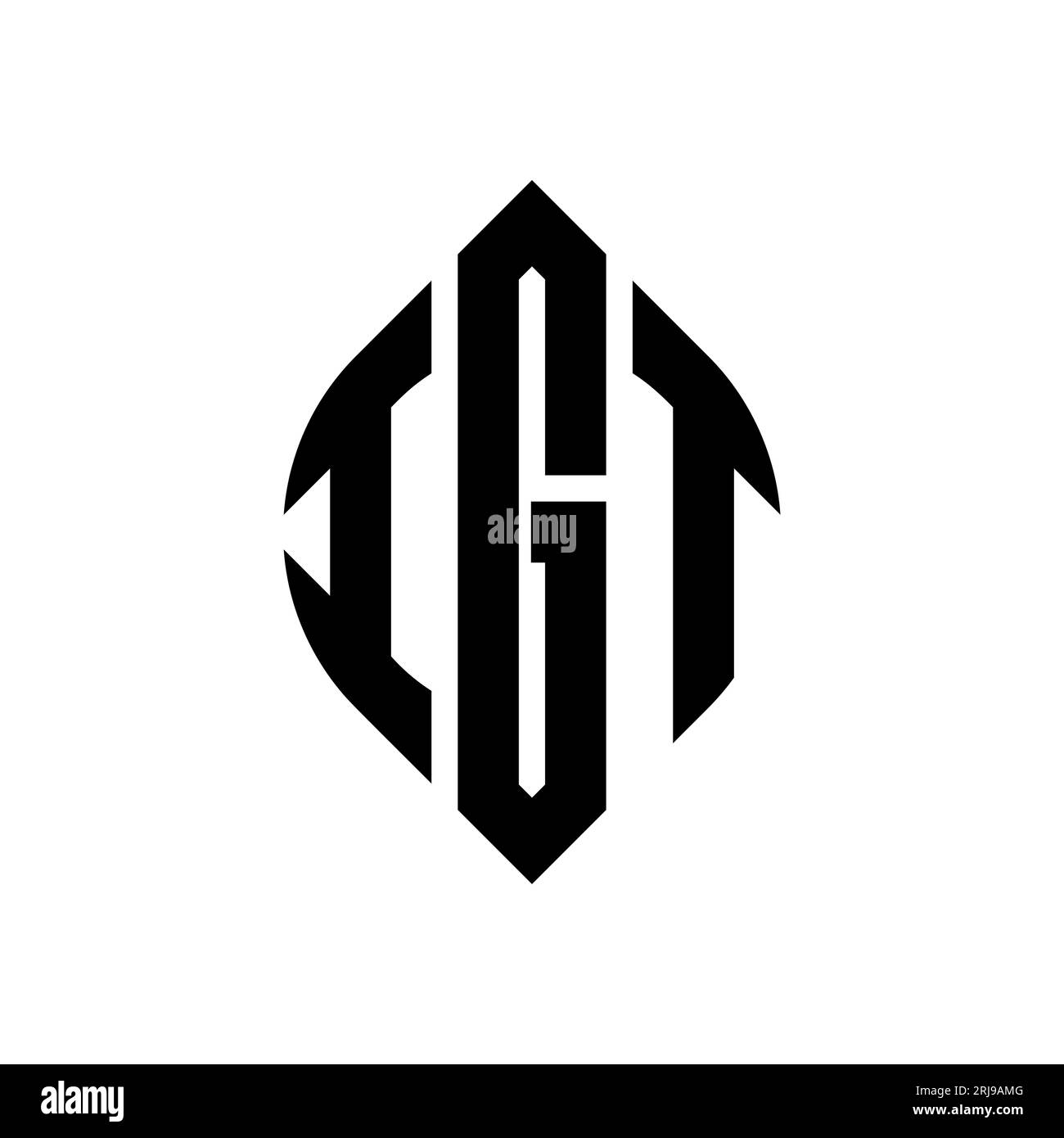IGT circle letter logo design with circle and ellipse shape. IGT ...