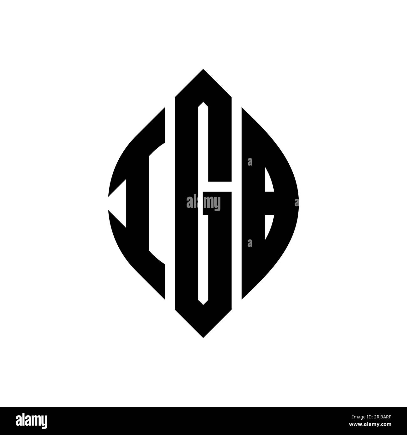 IGB circle letter logo design with circle and ellipse shape. IGB ...