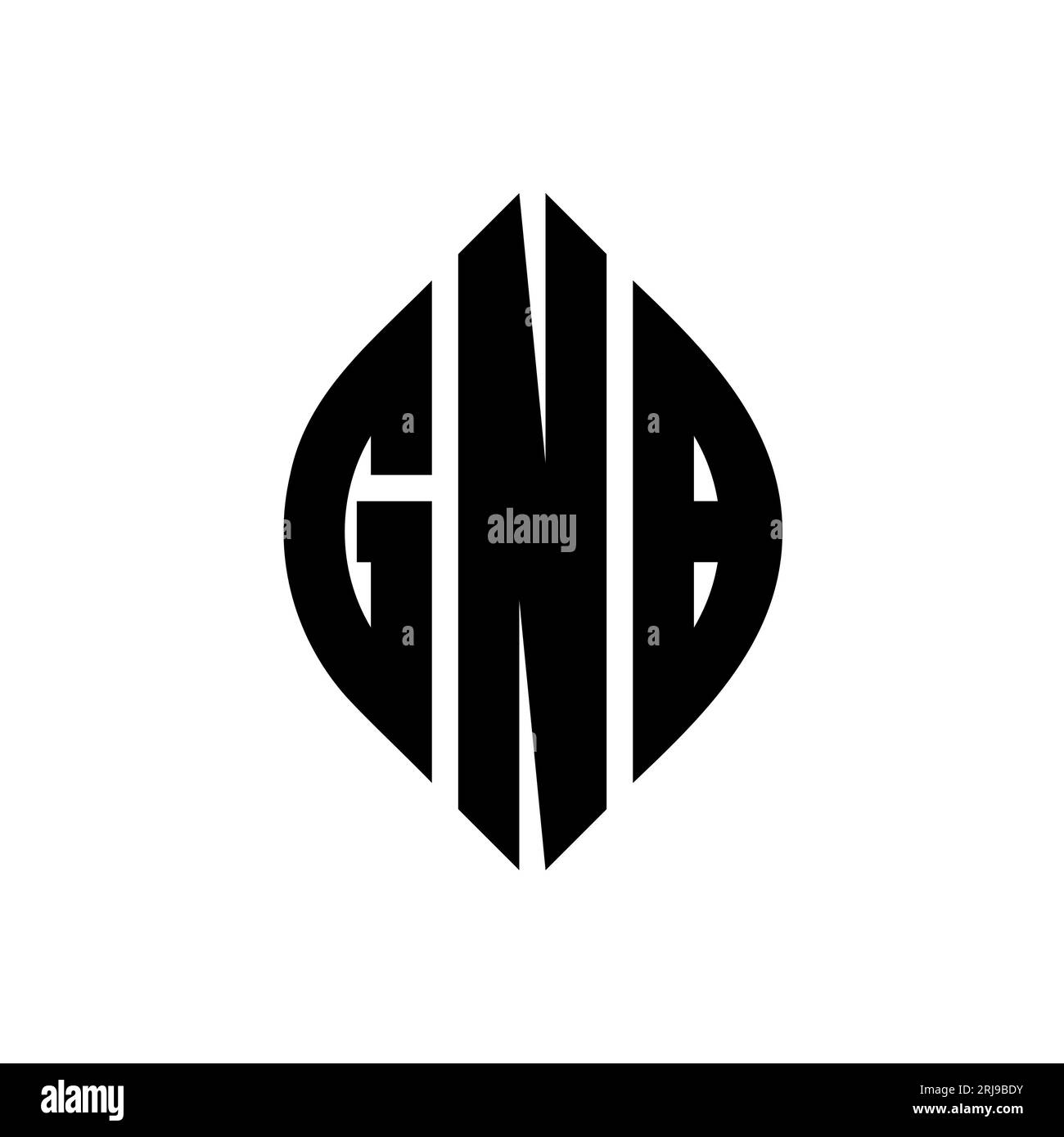 GNB circle letter logo design with circle and ellipse shape. GNB ...