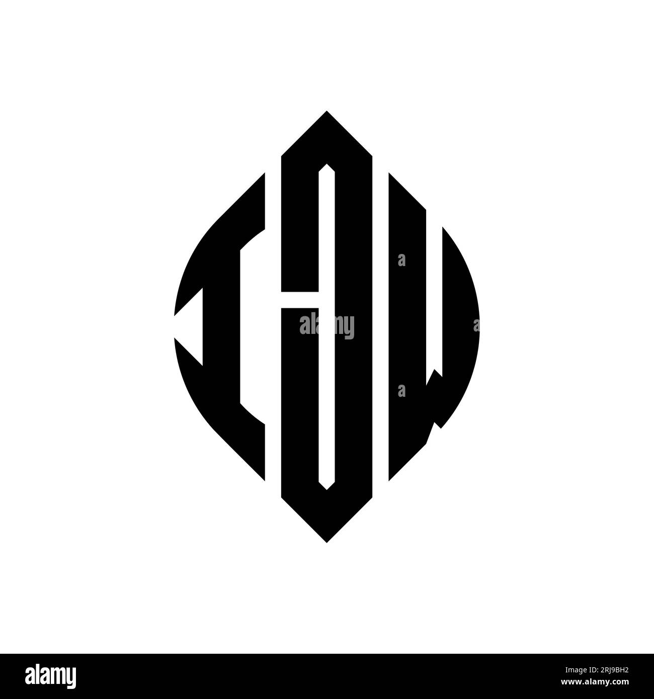IJW circle letter logo design with circle and ellipse shape. IJW ...
