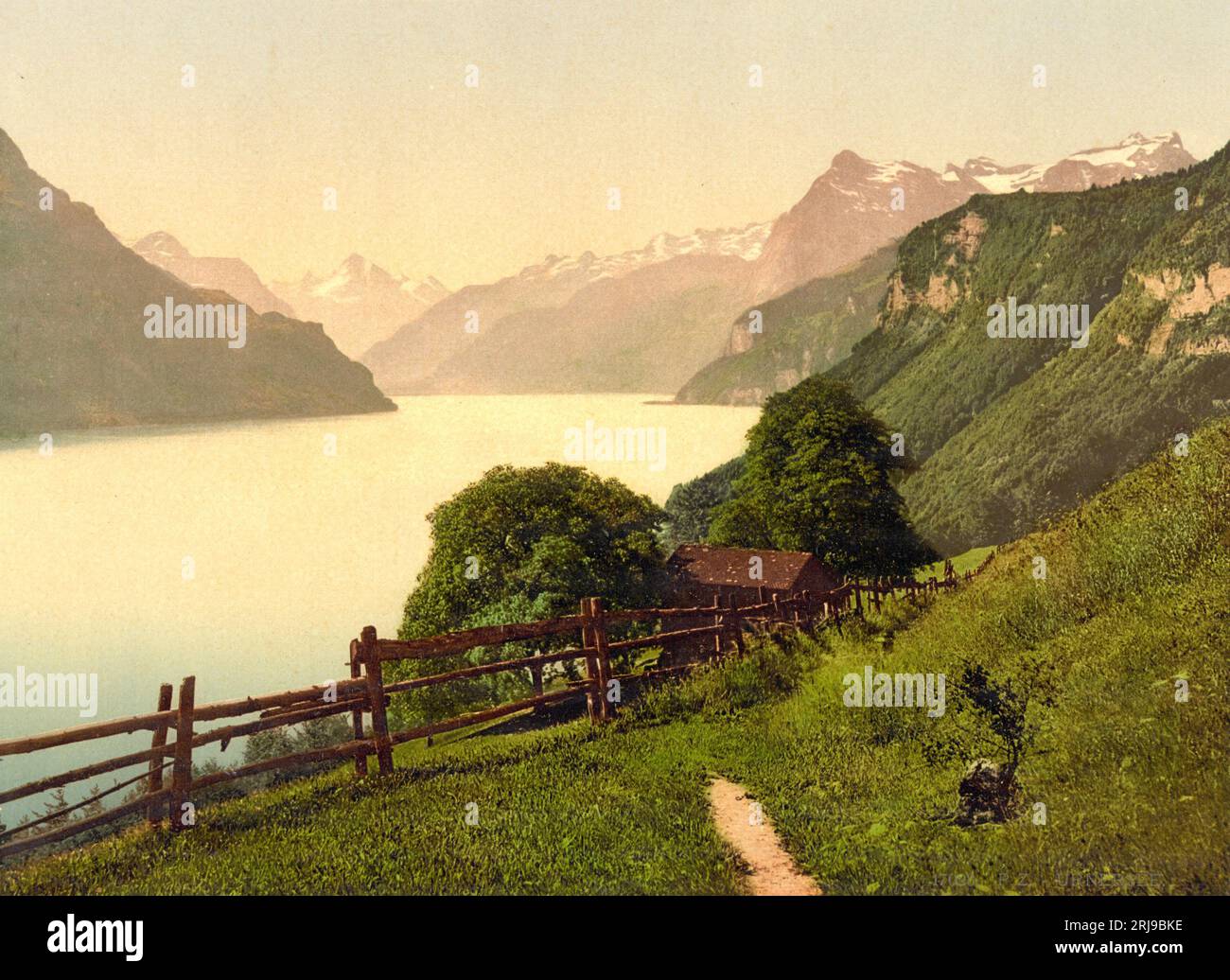 Lake Uri and Lake Lucerne, Uri, Switzerland 1890 Stock Photo - Alamy