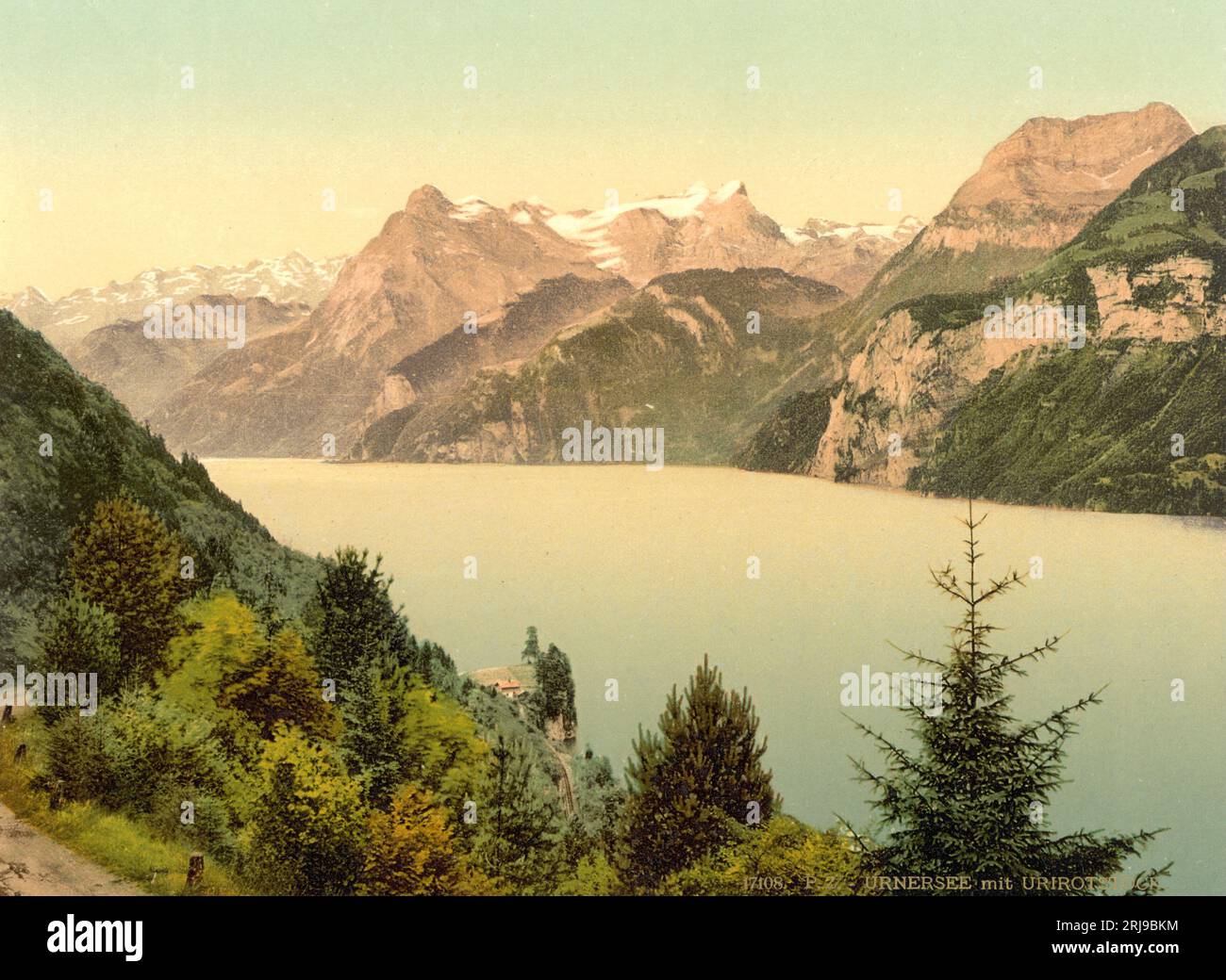 Uri Rotstock, Lake Uri and Lake Lucerne, Uri, Switzerland 1890 Stock ...