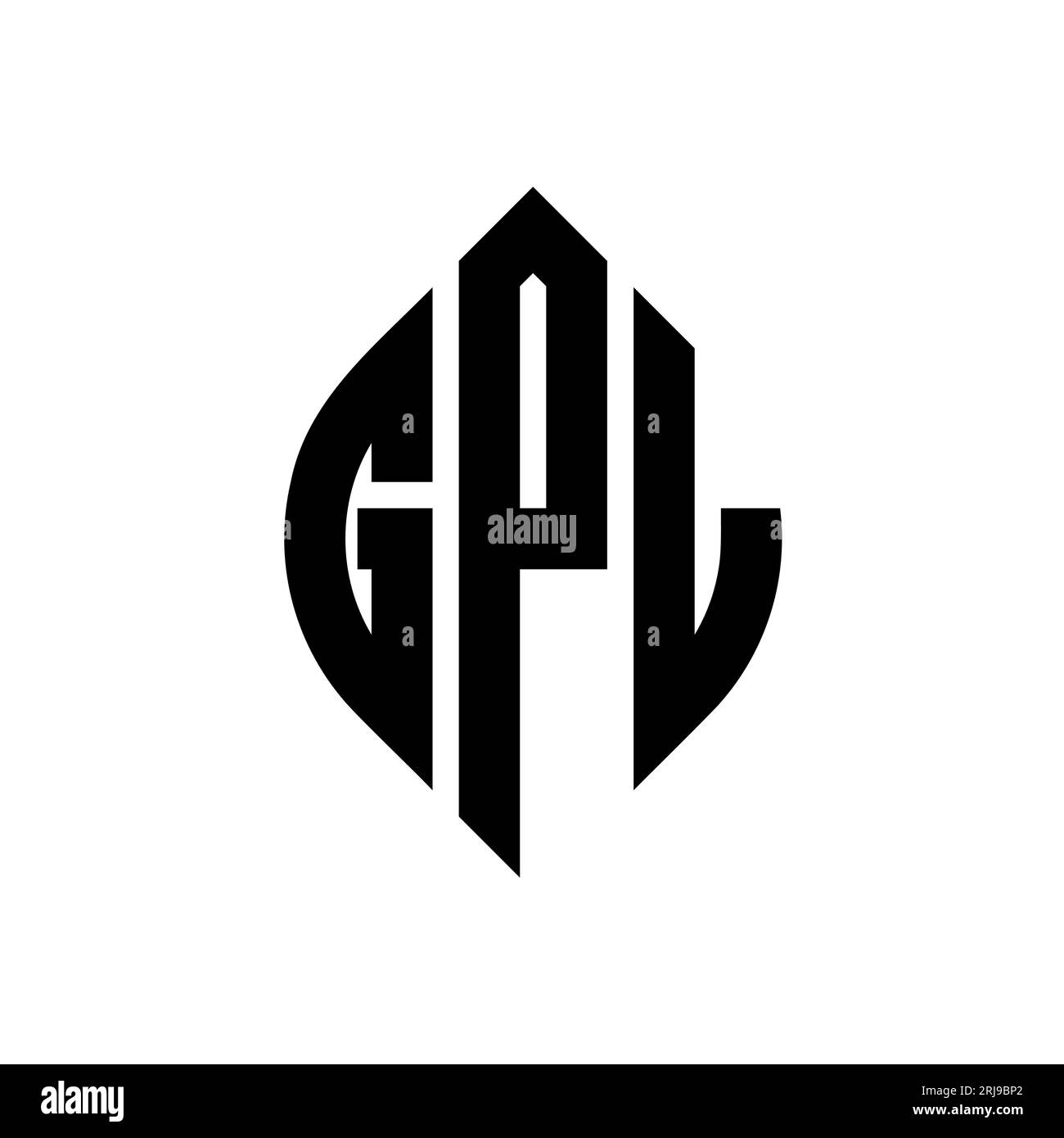 GPL circle letter logo design with circle and ellipse shape. GPL ...