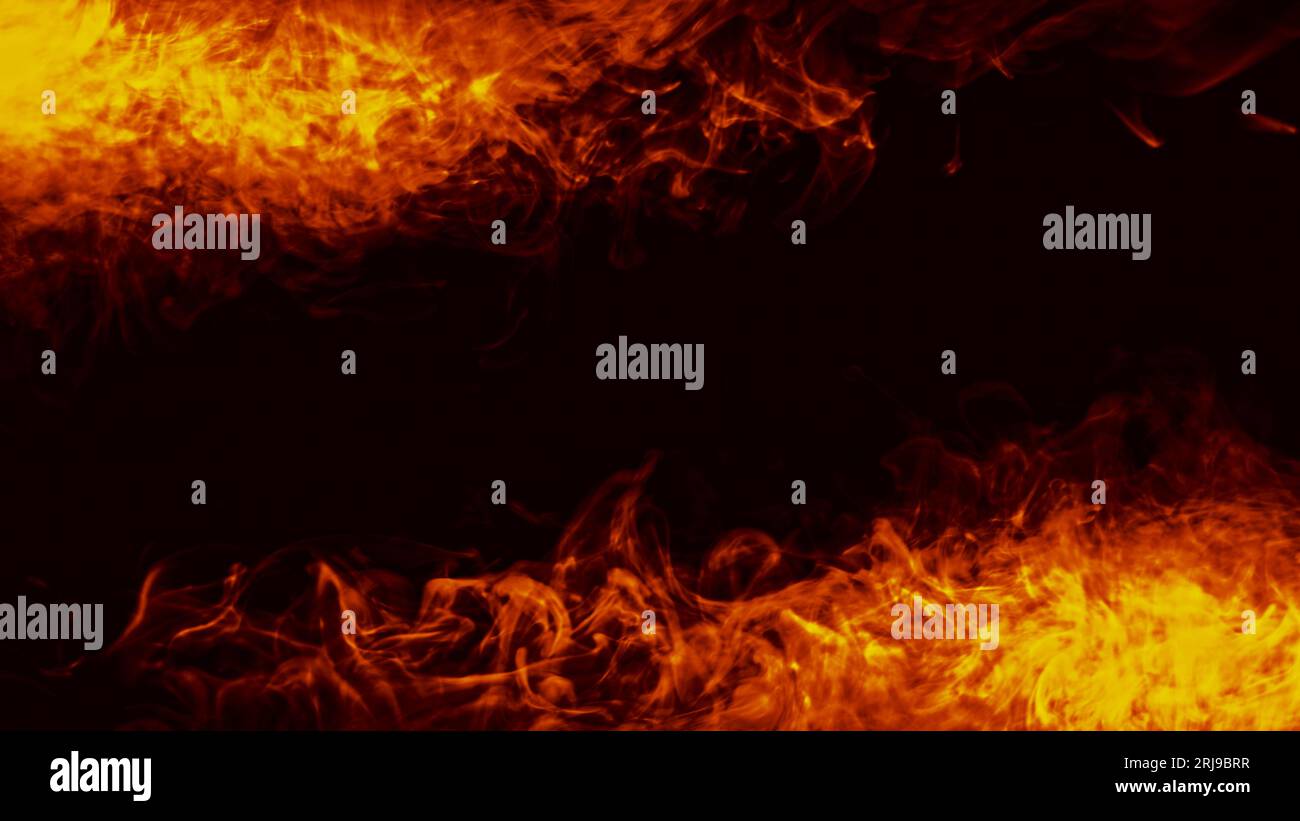 Fire flame burning frame heat wave orange smoke Stock Photo - Alamy