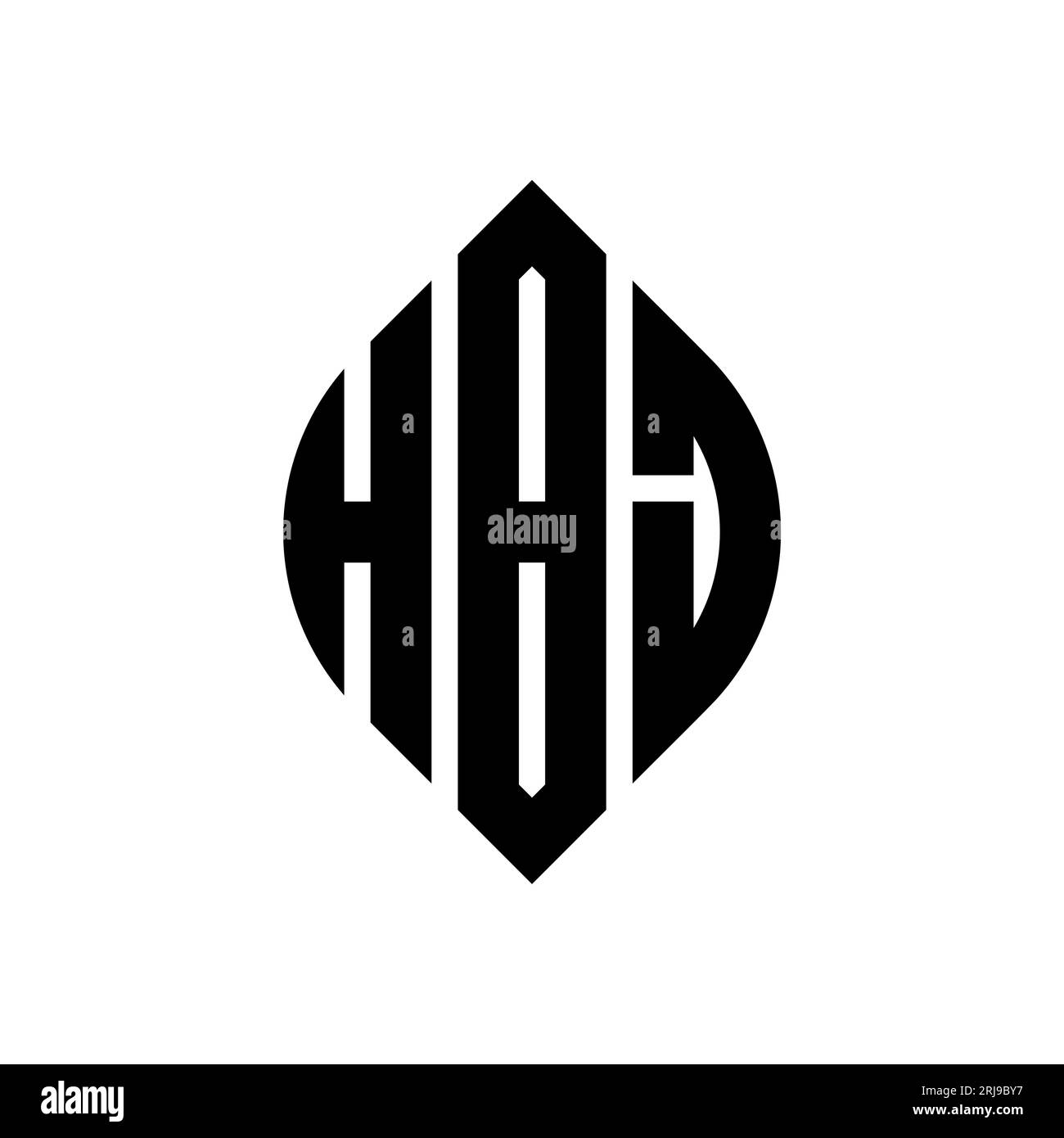 HBJ circle letter logo design with circle and ellipse shape. HBJ ...