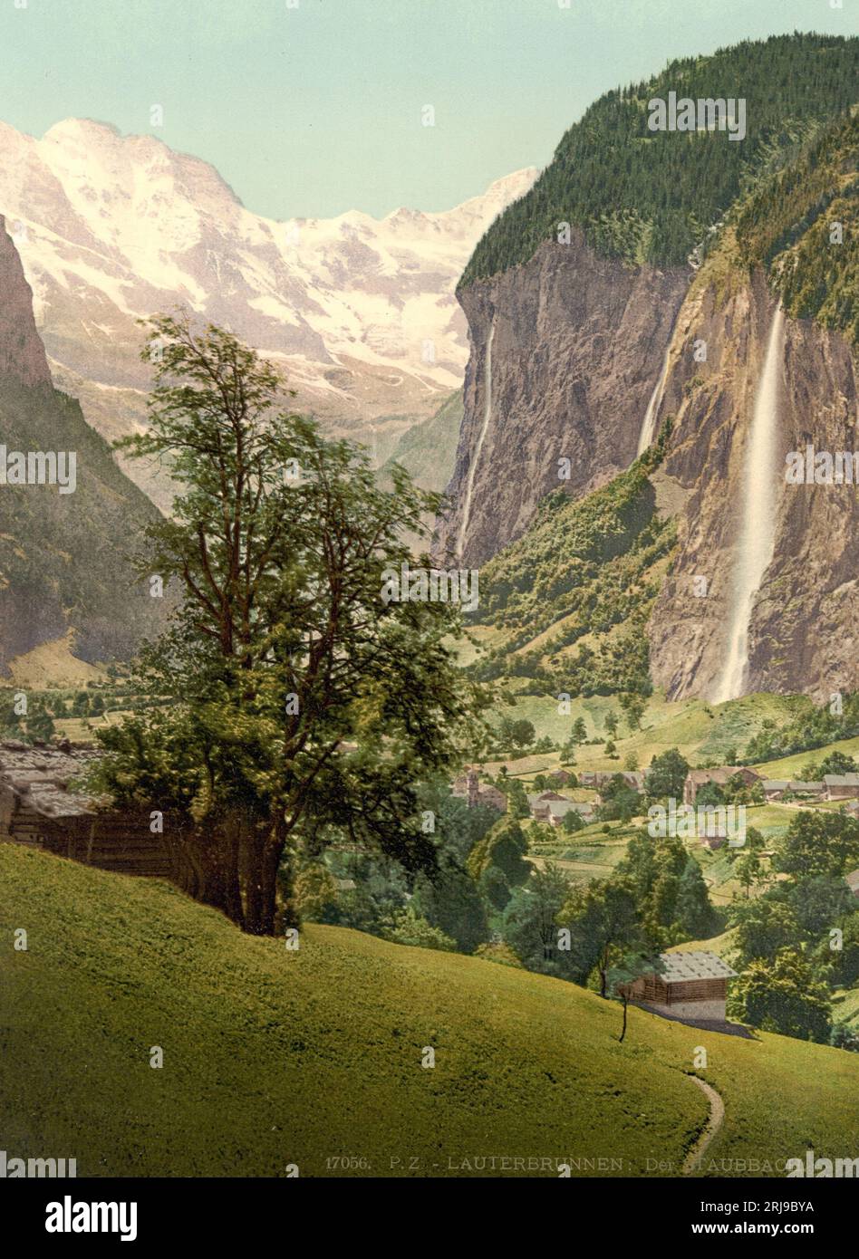 Lauterbrunnen Valley and Staubbach Falls, Bernese Alps, Lauterbrunnen ...