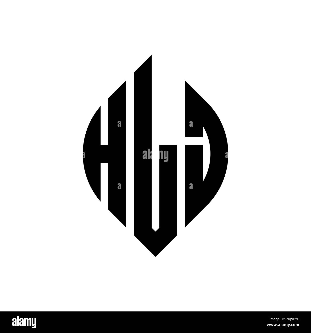 HLJ circle letter logo design with circle and ellipse shape. HLJ ...