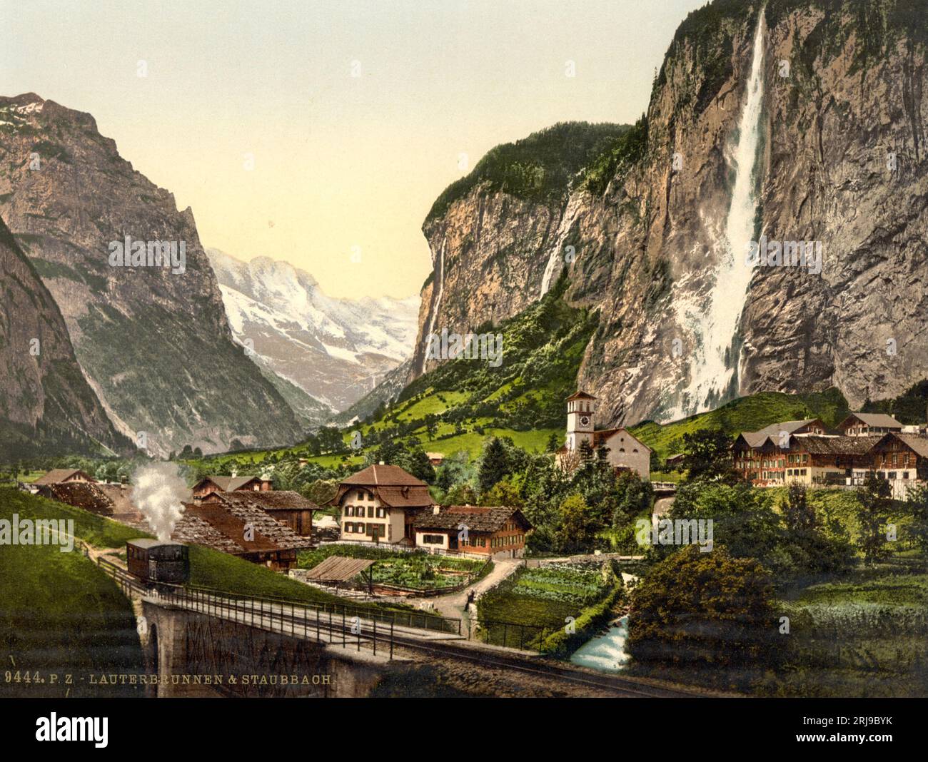 Lauterbrunnen Valley, Jungfrau and Staubbach Falls, Bernese Alps ...