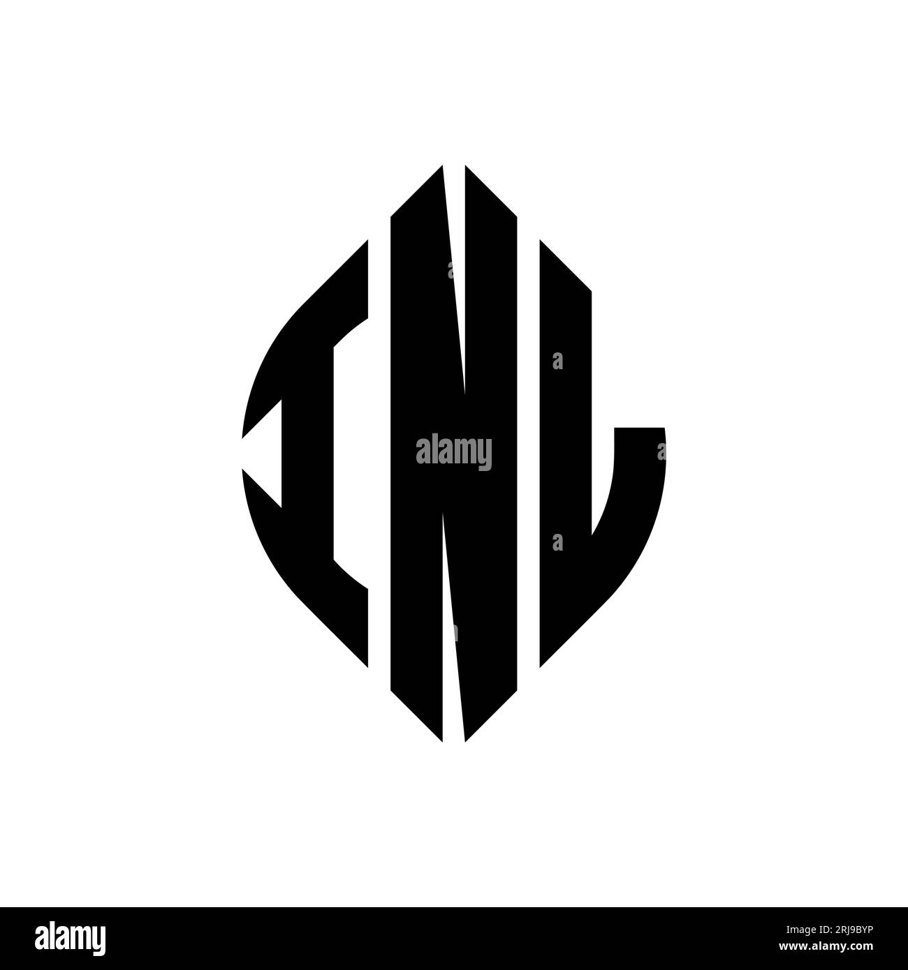 INL circle letter logo design with circle and ellipse shape. INL ...