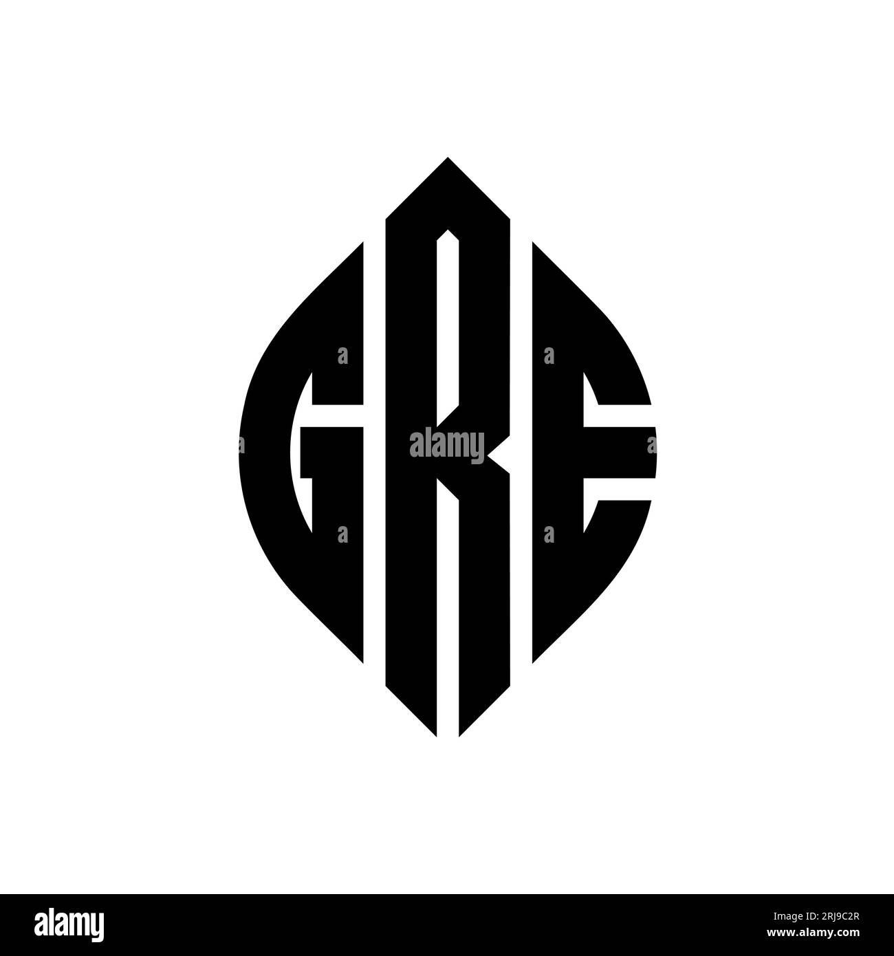 GRE circle letter logo design with circle and ellipse shape. GRE ...