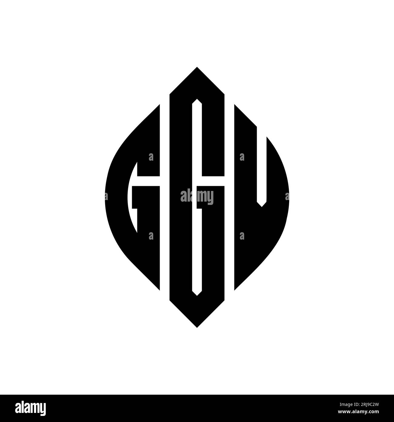 GGV circle letter logo design with circle and ellipse shape. GGV ...