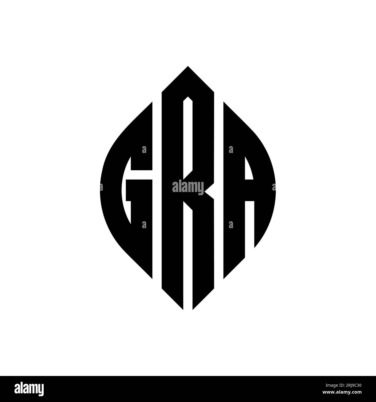 GRA circle letter logo design with circle and ellipse shape. GRA ...
