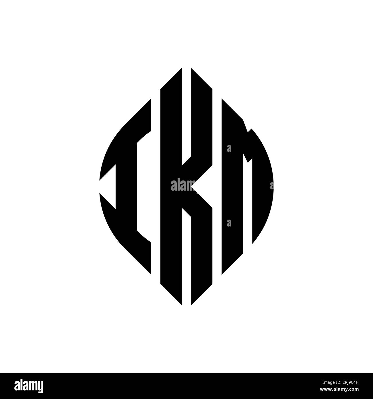 IKM circle letter logo design with circle and ellipse shape. IKM ...