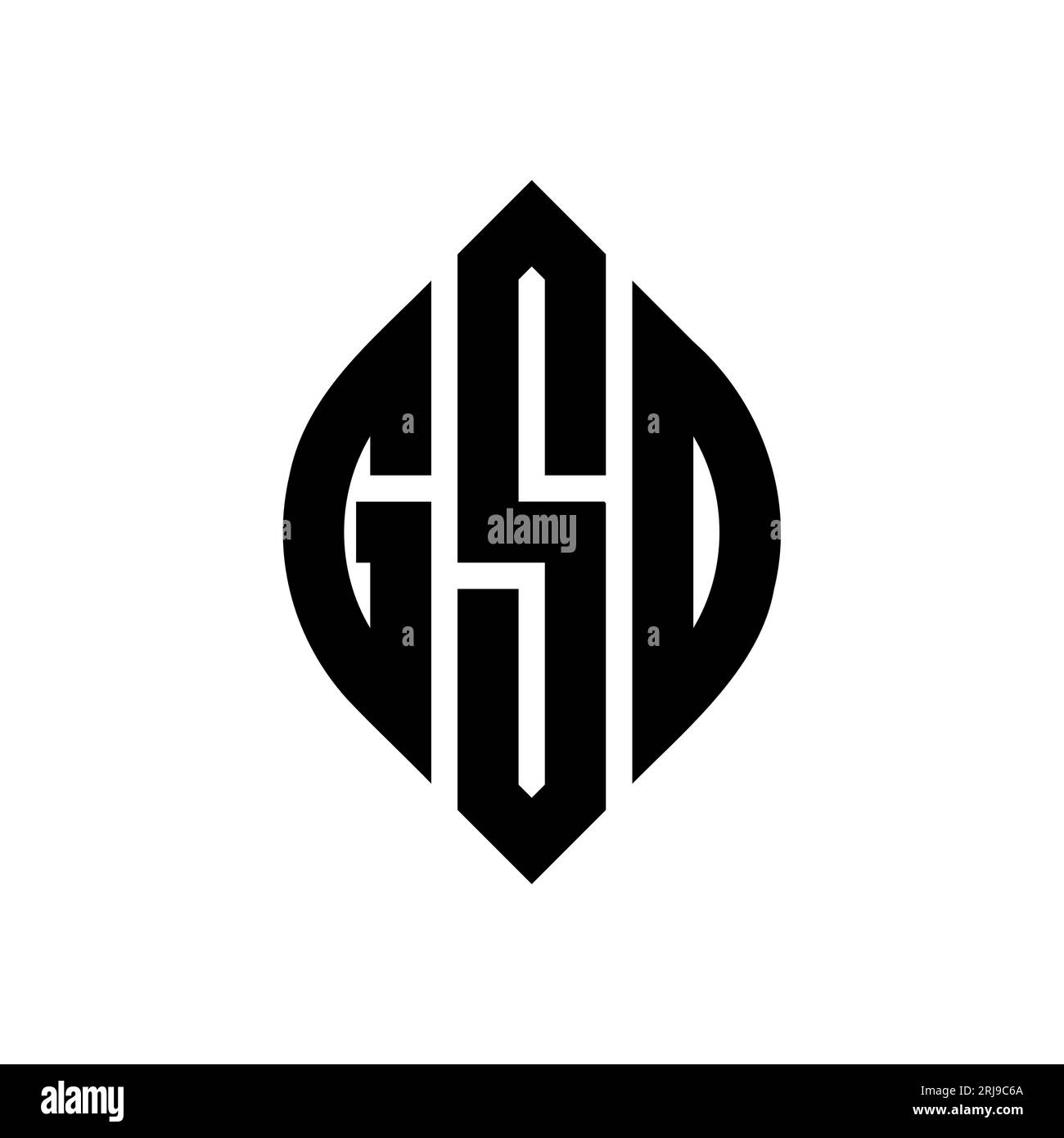 GSO circle letter logo design with circle and ellipse shape. GSO ...