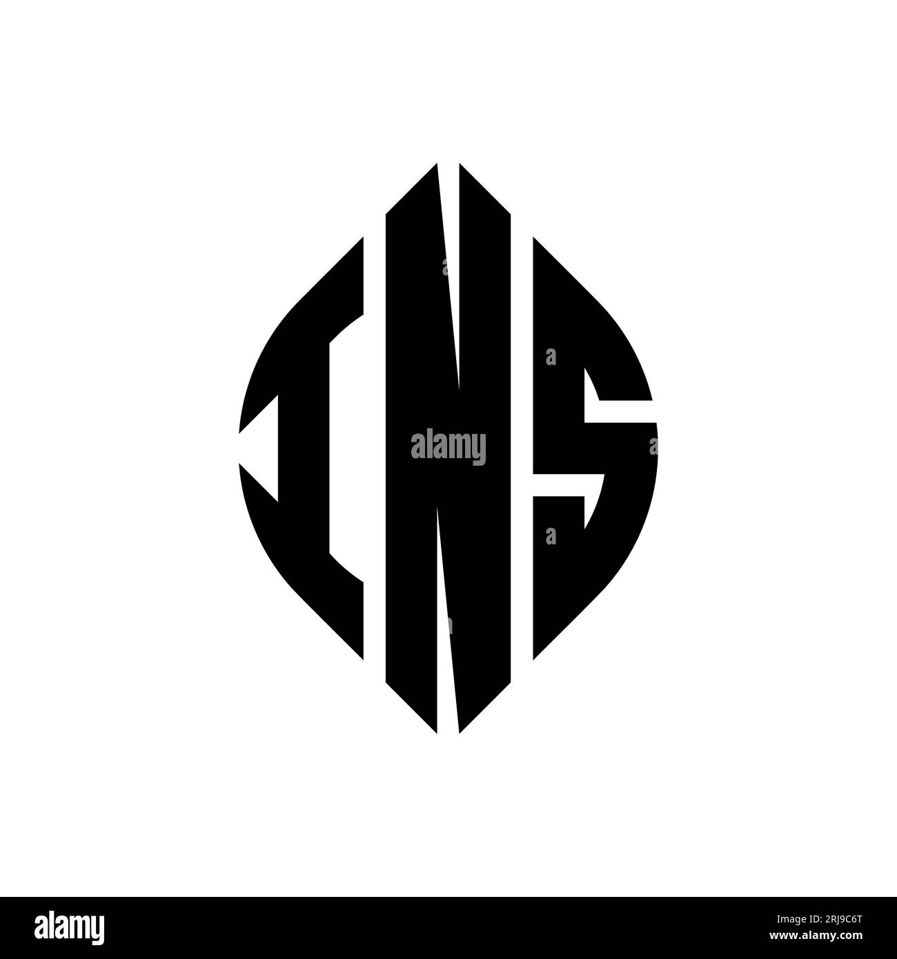 INS circle letter logo design with circle and ellipse shape. INS ...