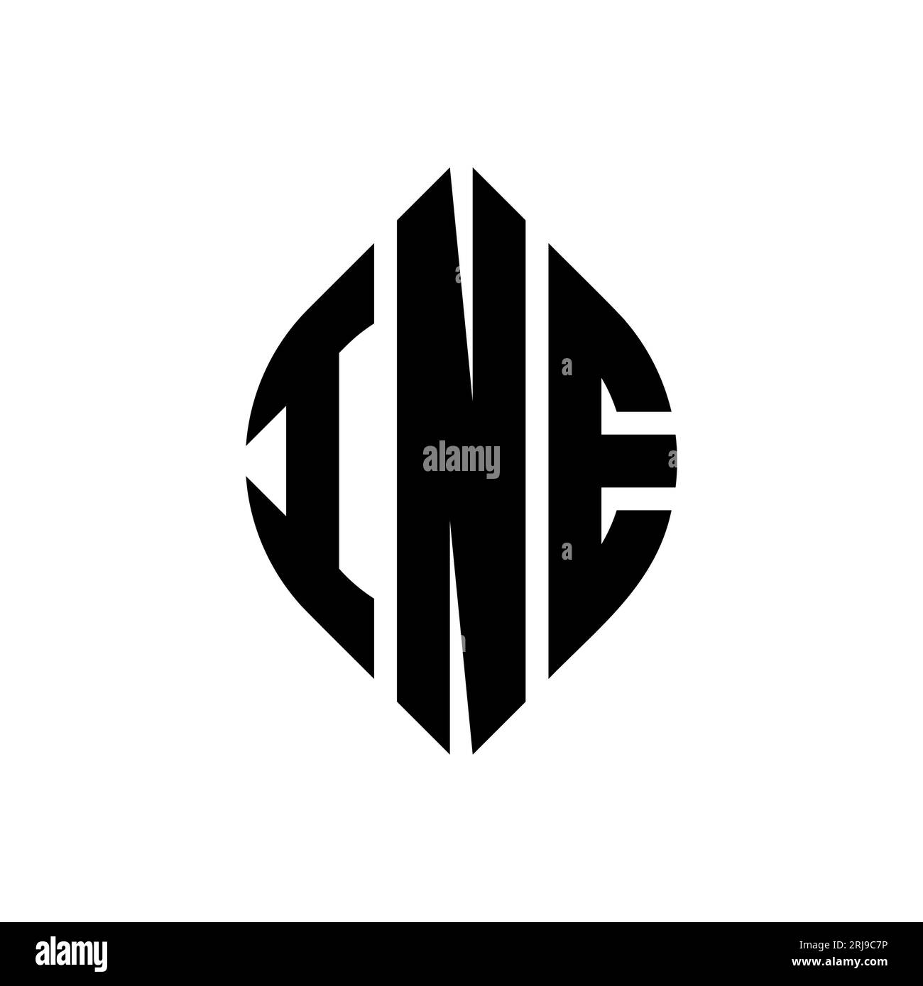 INE circle letter logo design with circle and ellipse shape. INE ...
