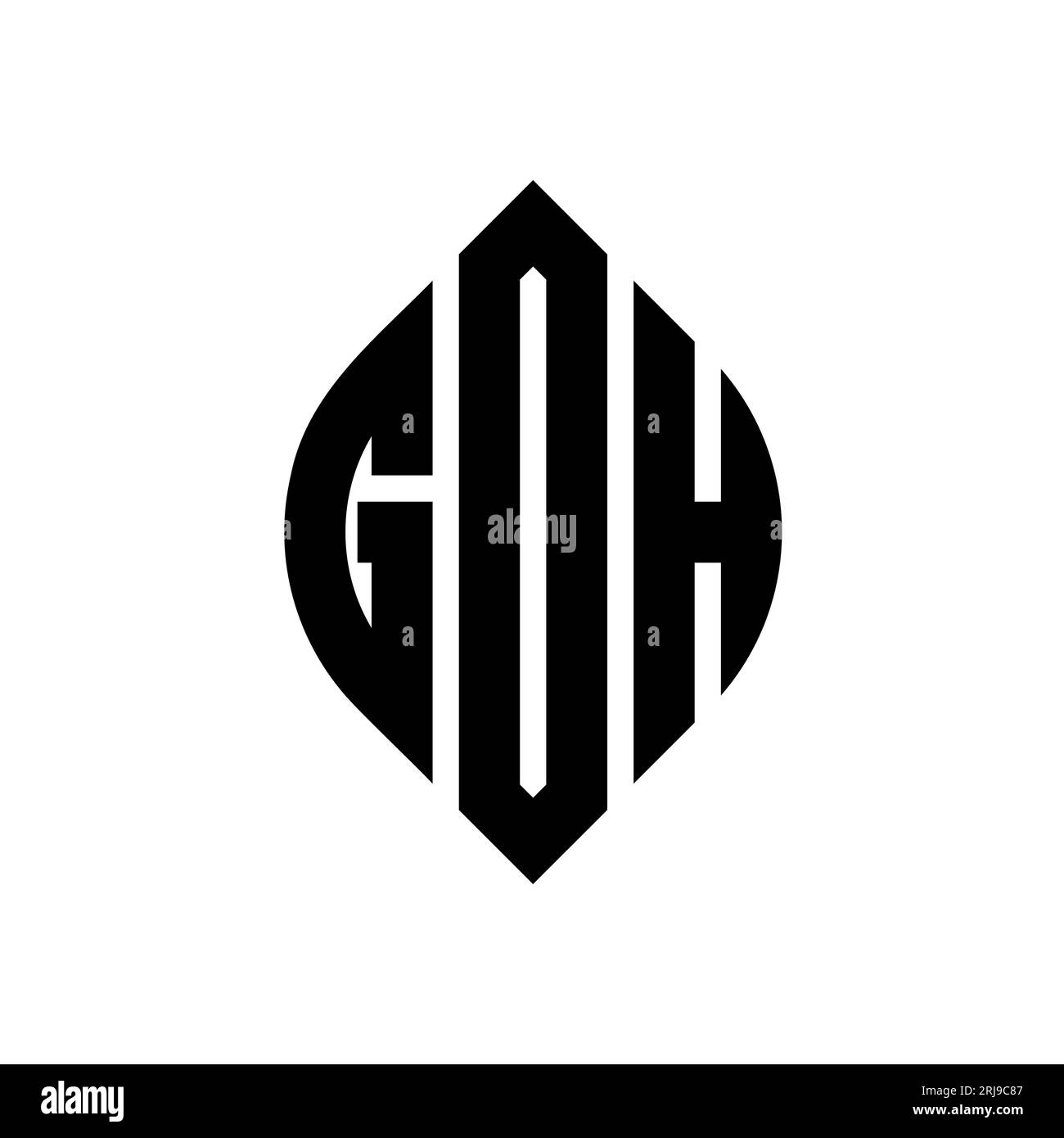 GOH circle letter logo design with circle and ellipse shape. GOH ellipse letters with ...