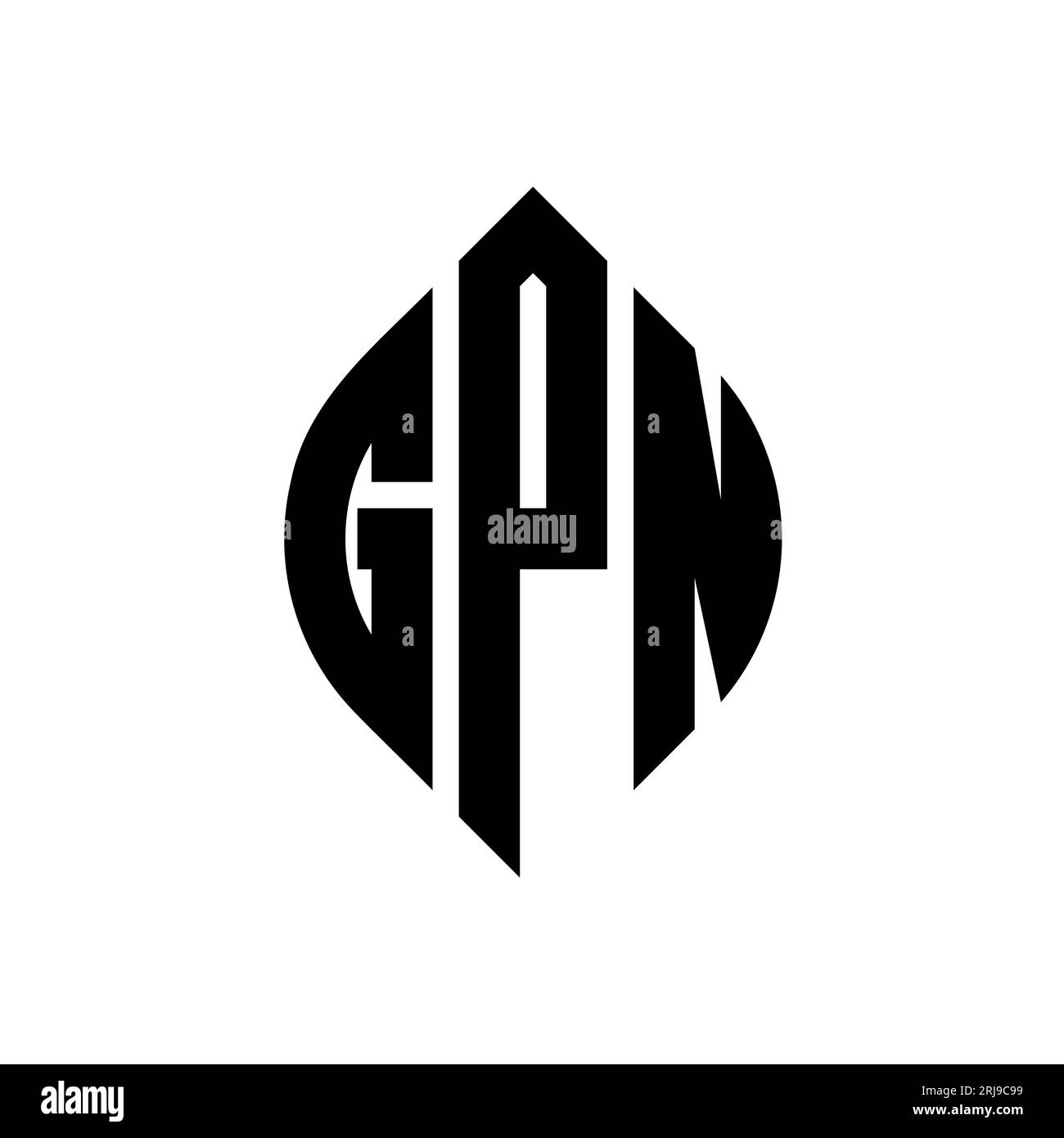 GPN circle letter logo design with circle and ellipse shape. GPN ...