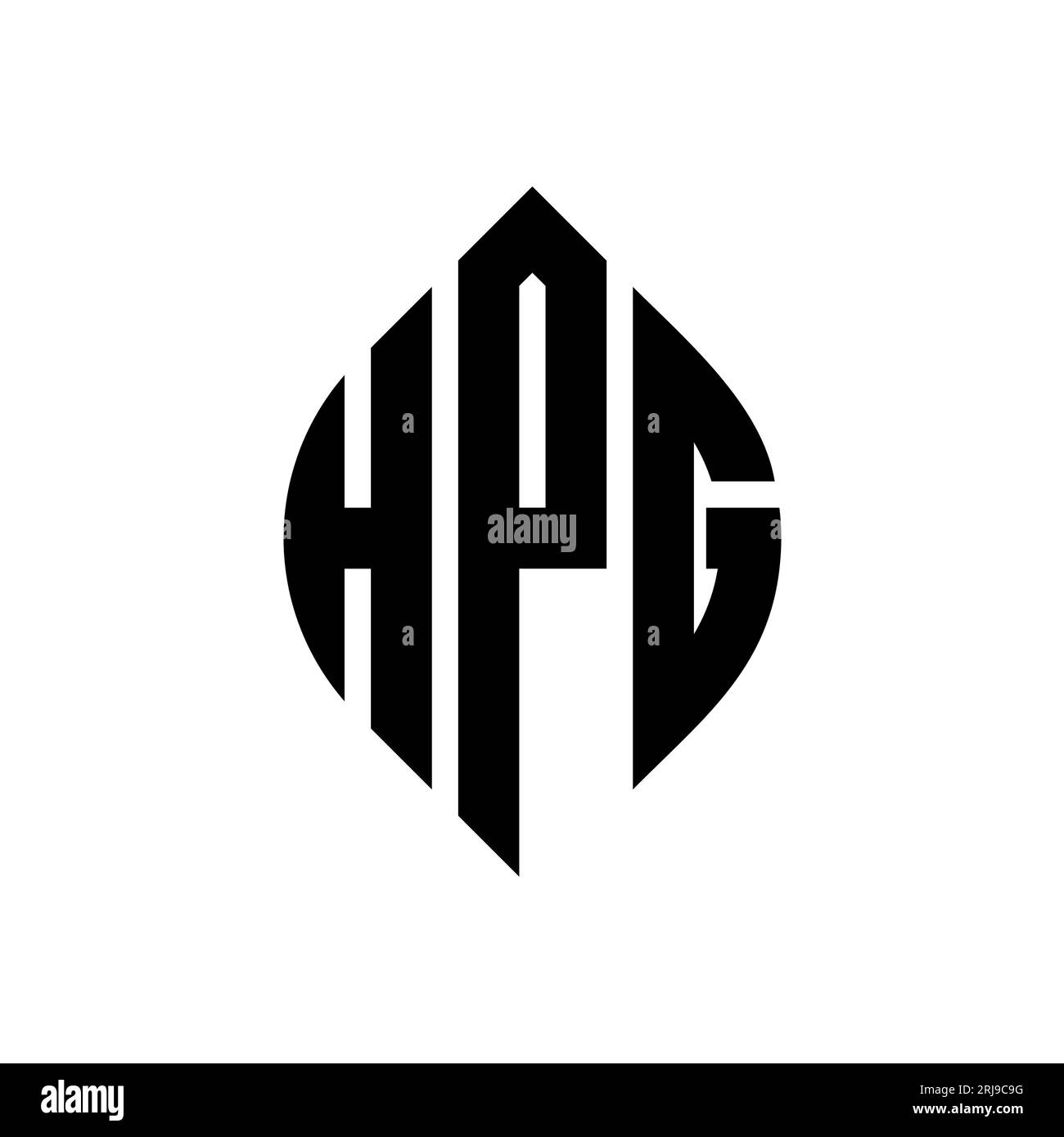 HPG circle letter logo design with circle and ellipse shape. HPG ...