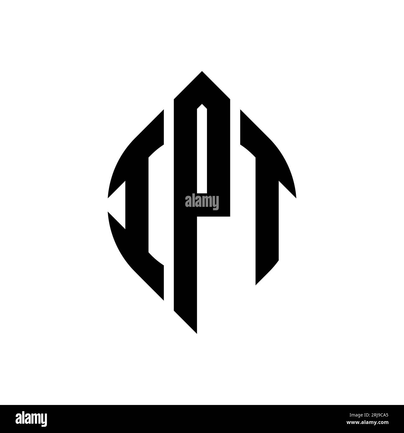 IPT circle letter logo design with circle and ellipse shape. IPT ellipse letters with ...