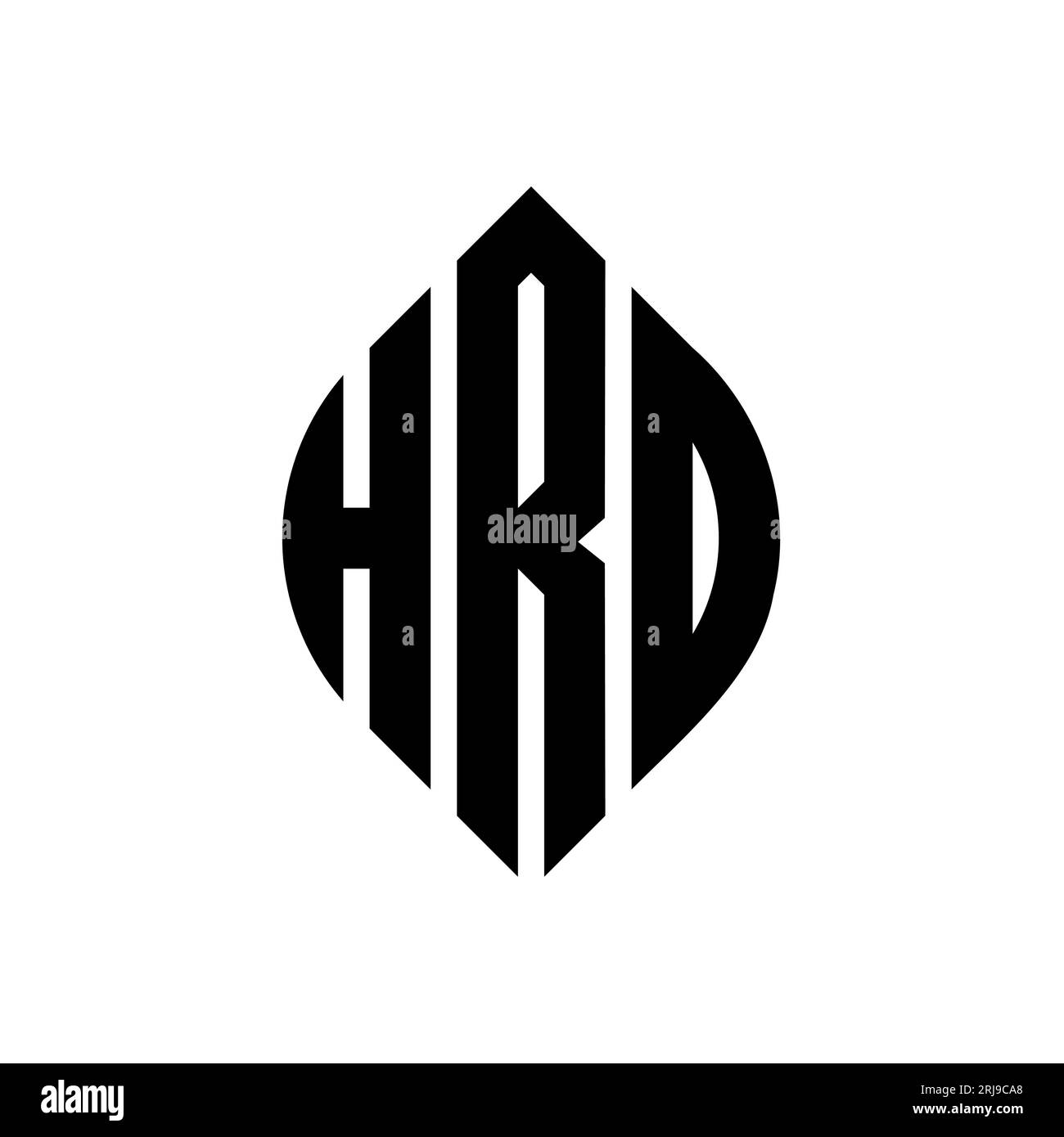 HRD circle letter logo design with circle and ellipse shape. HRD ...
