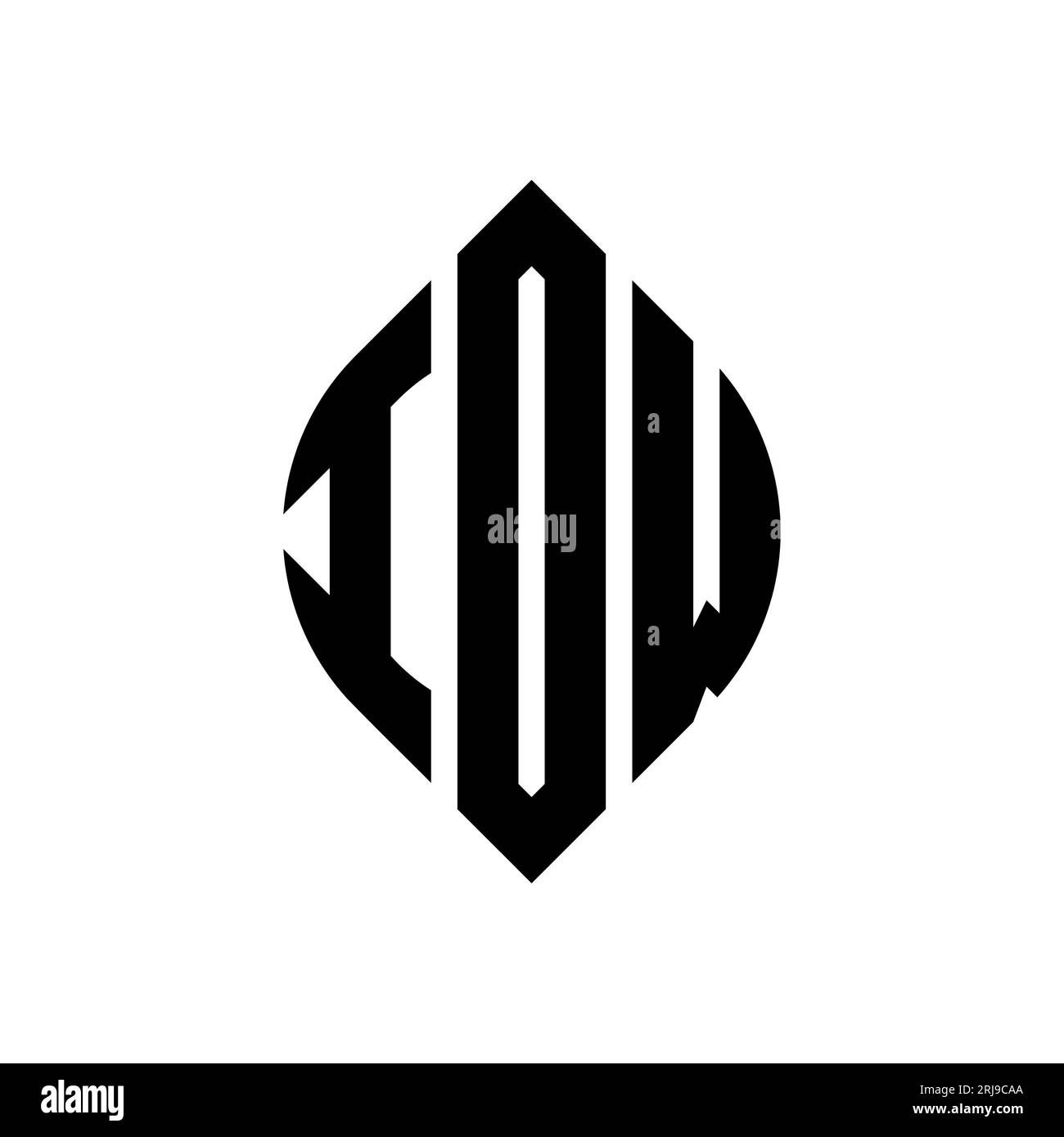 IOW circle letter logo design with circle and ellipse shape. IOW ...