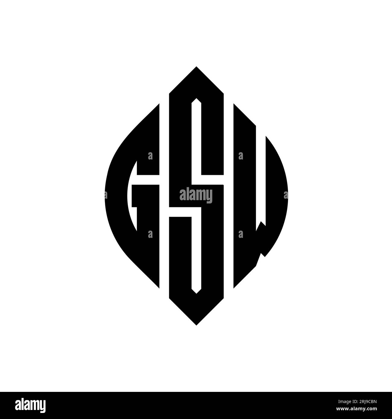 GSW circle letter logo design with circle and ellipse shape. GSW ...
