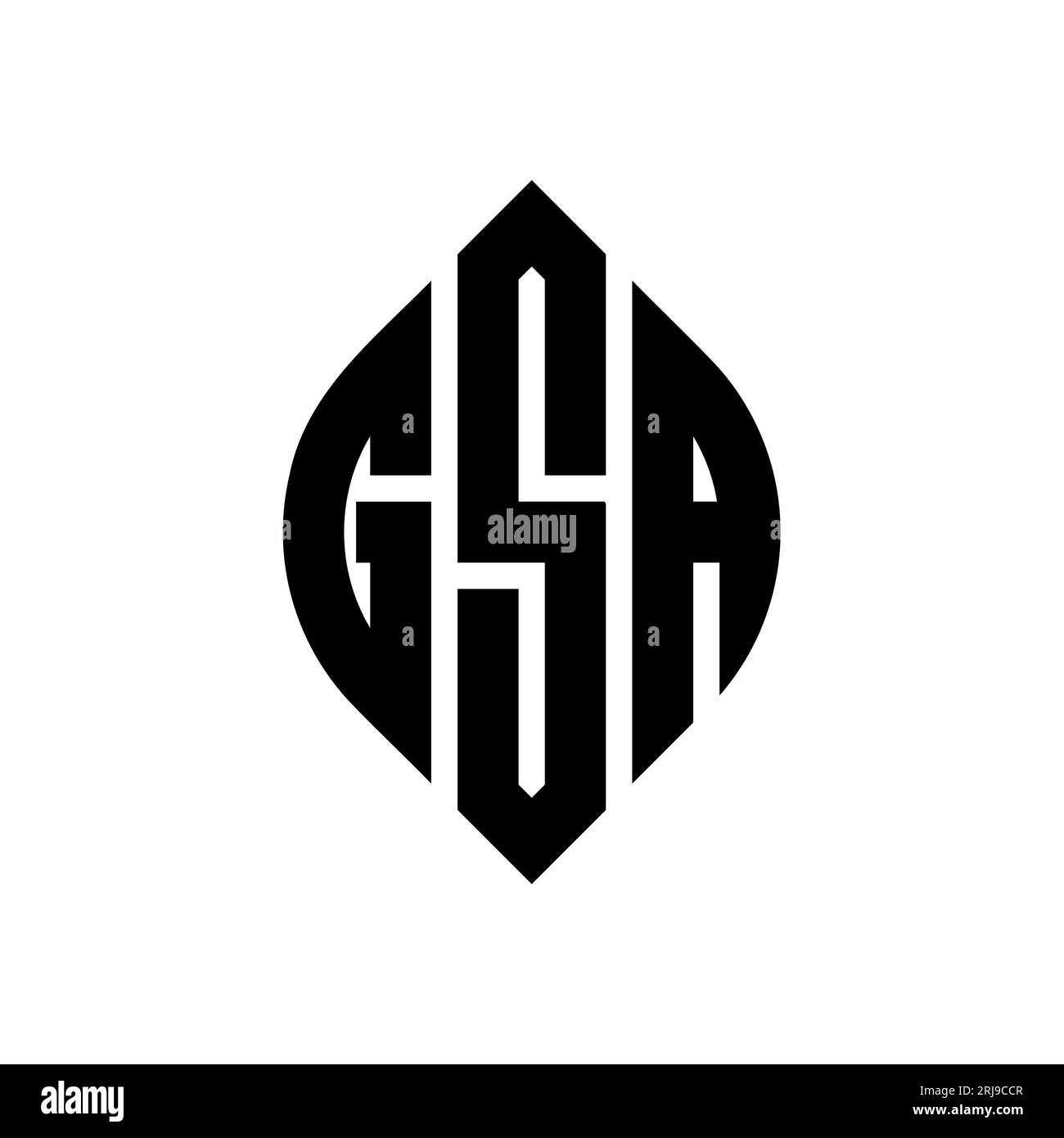 GSA circle letter logo design with circle and ellipse shape. GSA ...