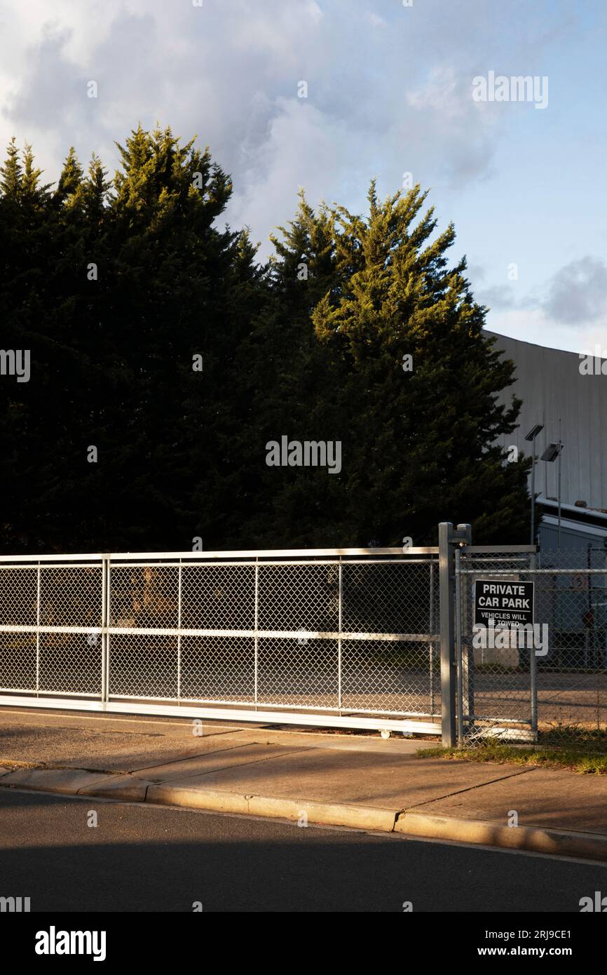 Private car park gate is closed, indicating restricted access to the ...