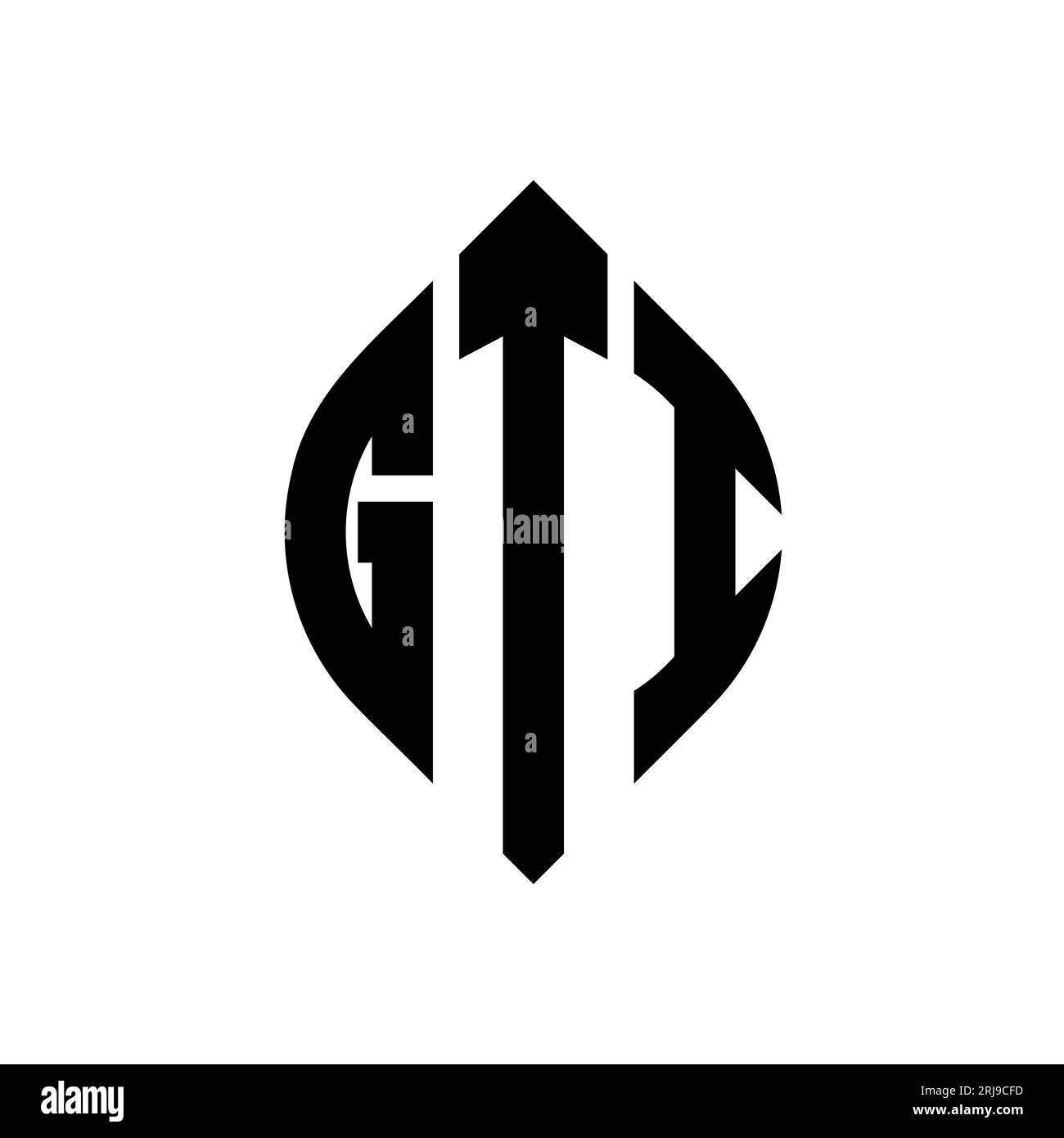 GTI circle letter logo design with circle and ellipse shape. GTI ...