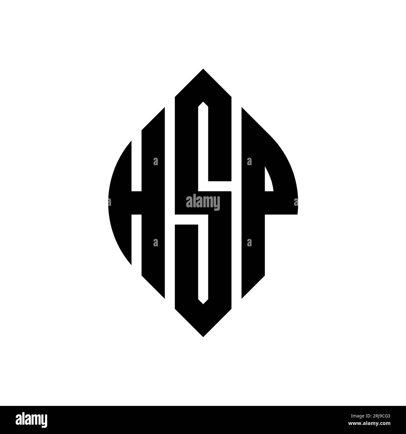 HSP circle letter logo design with circle and ellipse shape. HSP ...