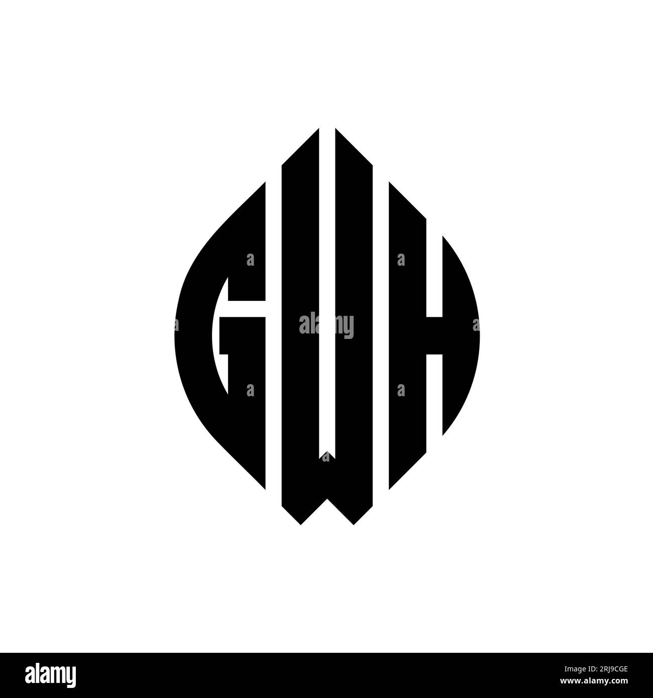 GWH circle letter logo design with circle and ellipse shape. GWH ...