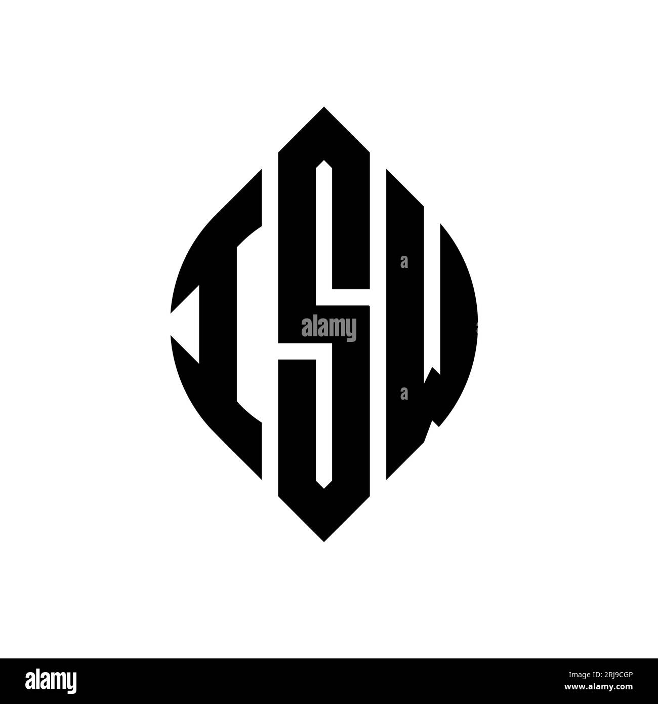 ISW circle letter logo design with circle and ellipse shape. ISW ...